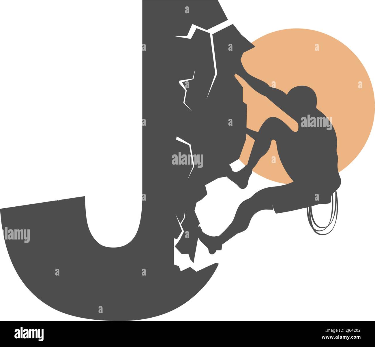 Rock climber climbing letter J illustration template Stock Vector Image ...