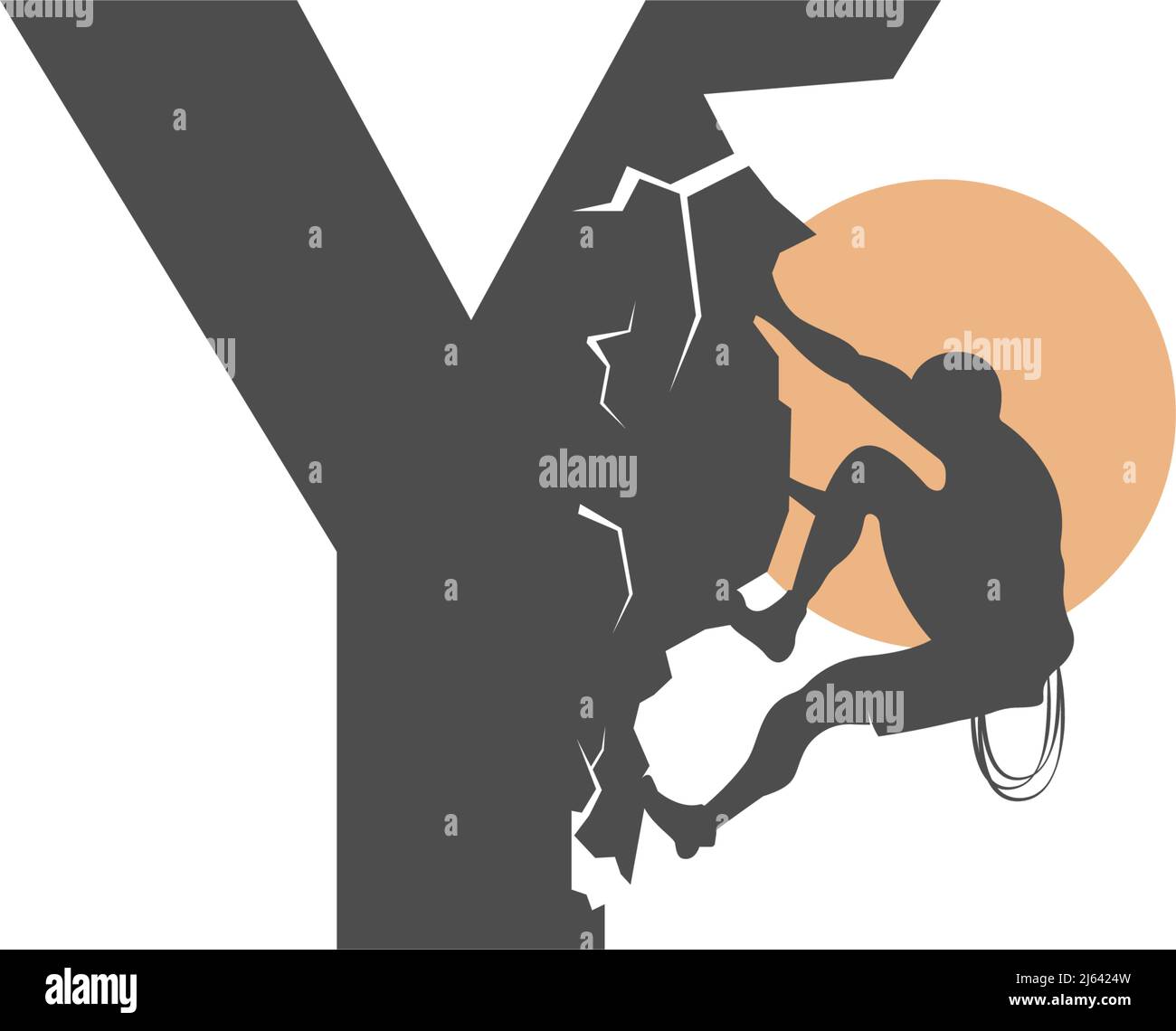 Rock climber climbing letter Y illustration template Stock Vector Image ...