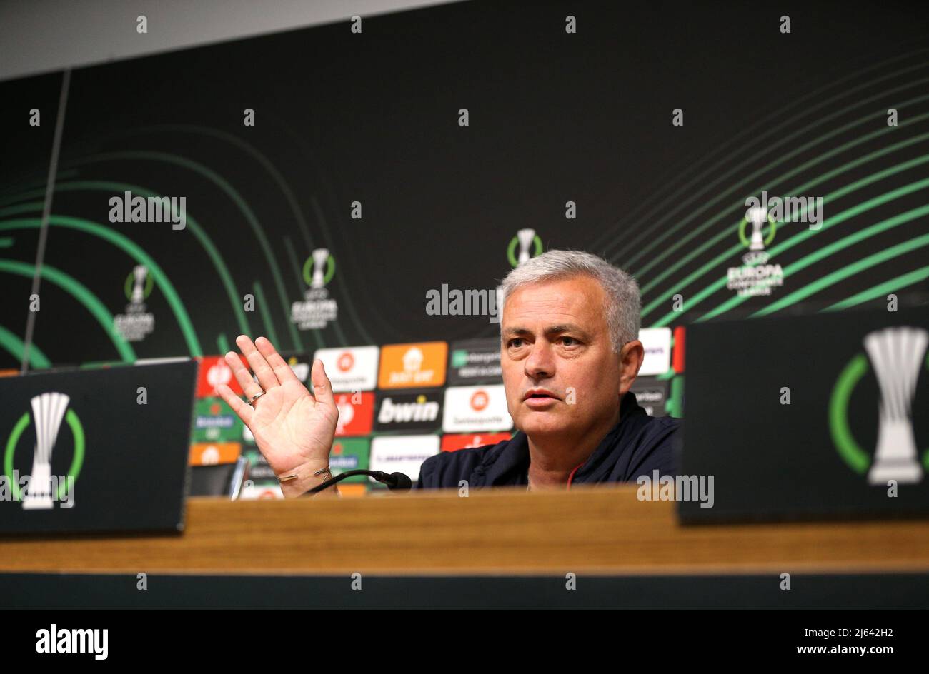 Roma manager Jose Mourinho during a press conference at the King Power ...
