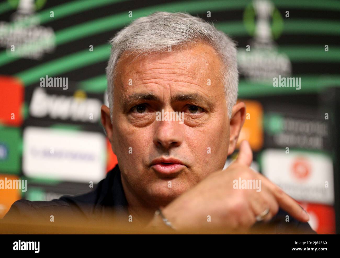 Roma manager Jose Mourinho during a press conference at the King Power ...