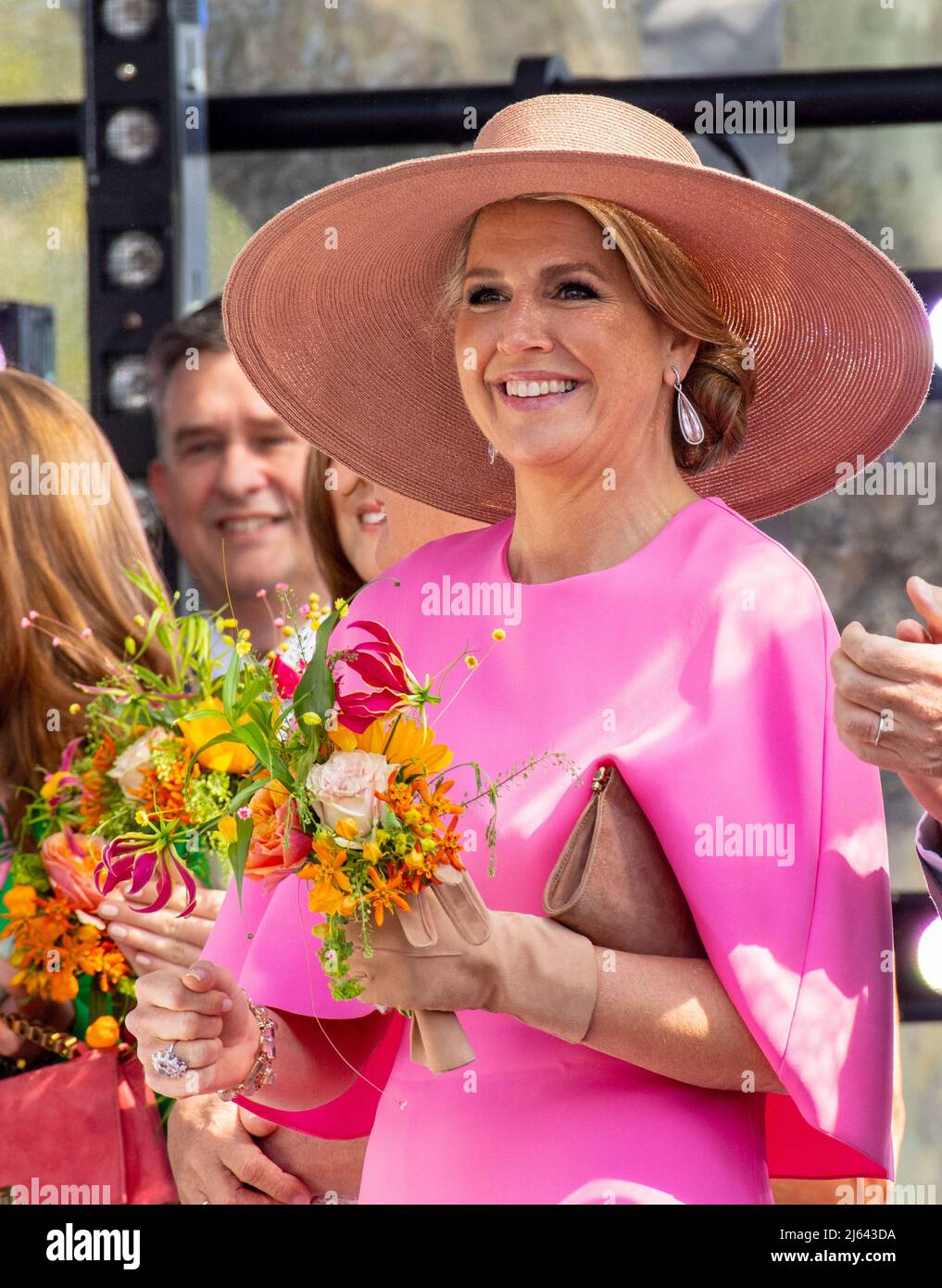 Queen Maxima of the Netherlands celebrating the King's 55th birthday ...