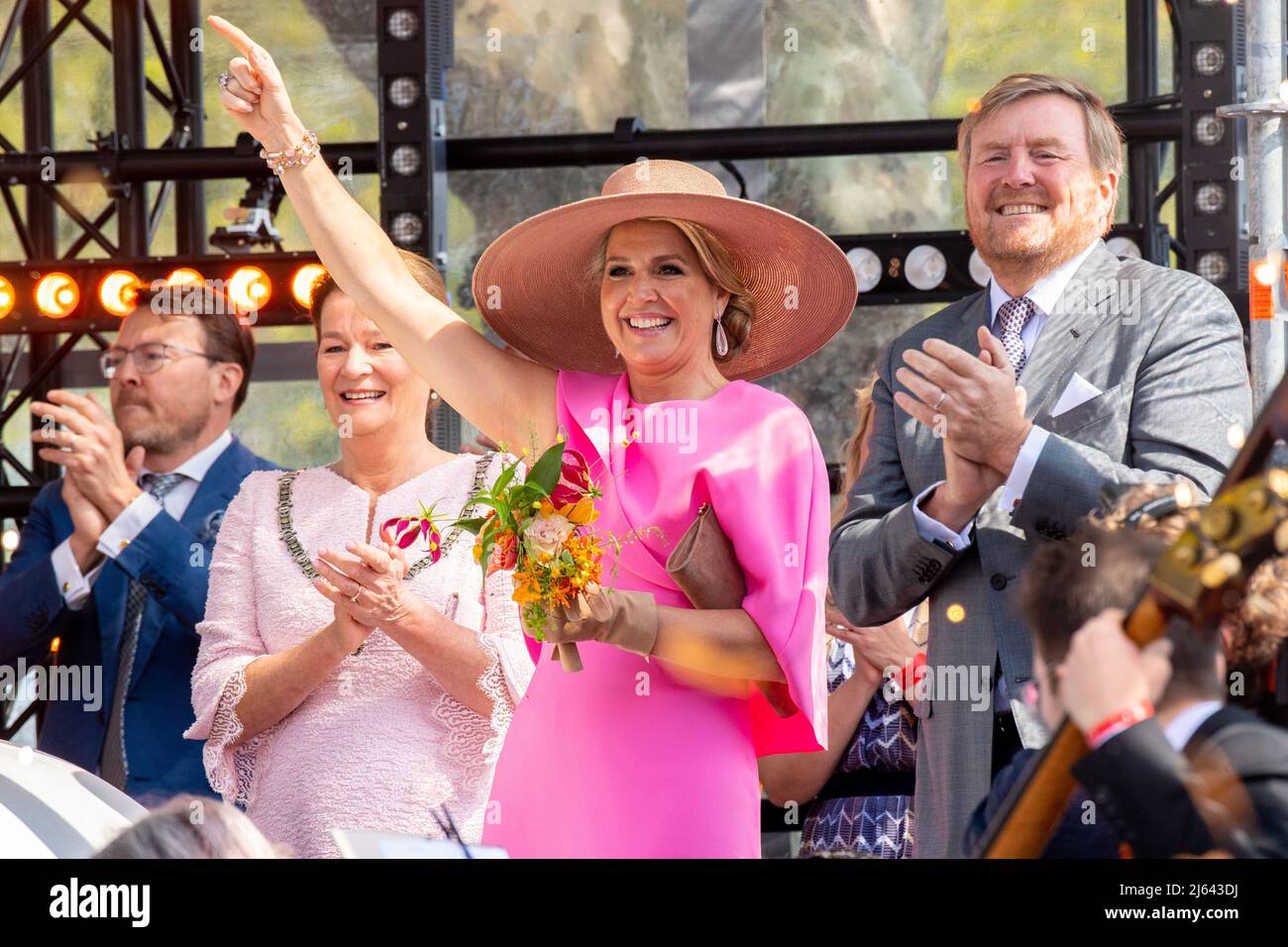 Queen Maxima of the Netherlands celebrating the King's 55th birthday ...