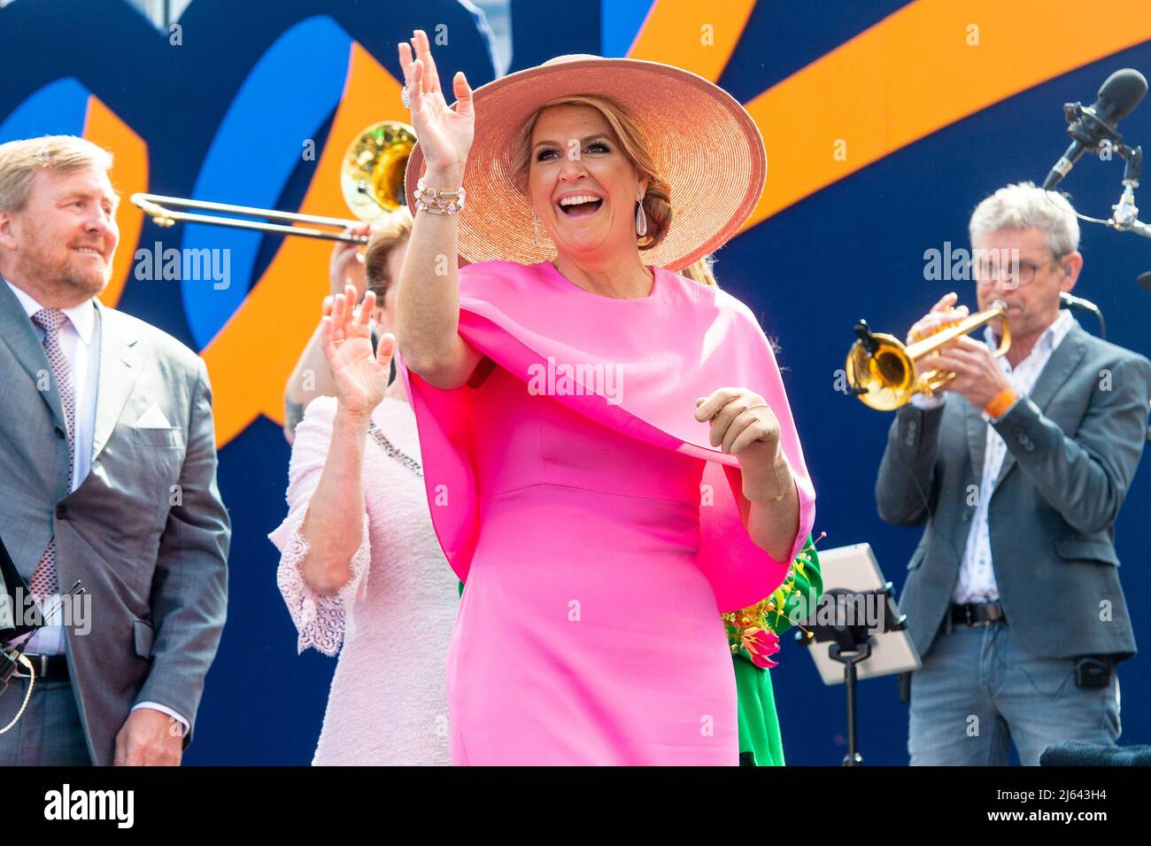 Queen Maxima of the Netherlands celebrating the King's 55th birthday ...