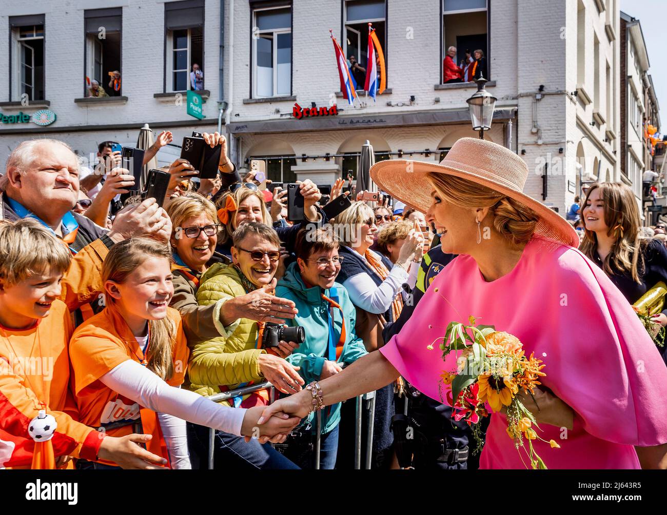 Queen Maxima of the Netherlands celebrating the King's 55th birthday ...