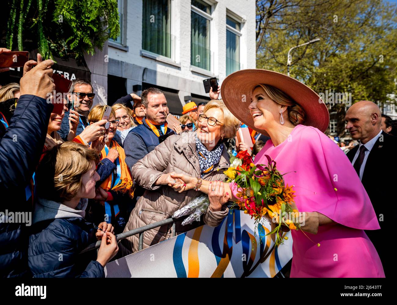 Queen Maxima of the Netherlands celebrating the King's 55th birthday ...