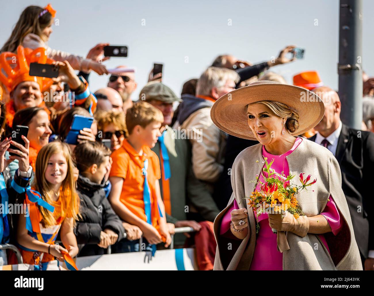 Queen Maxima of the Netherlands celebrating the King's 55th birthday ...