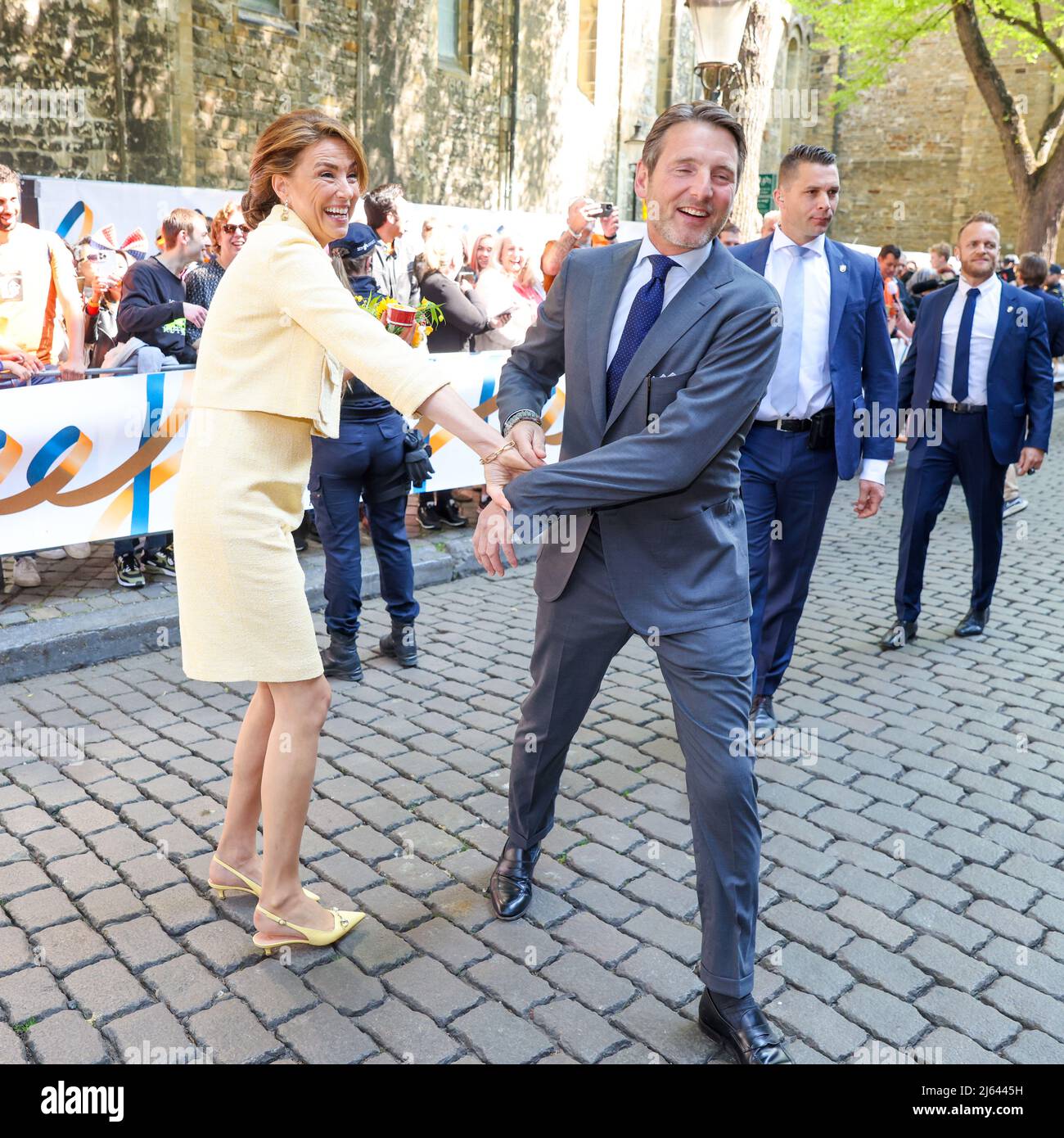 Prince Maurits and Princess Marilene of the Netherlands celebrating the ...