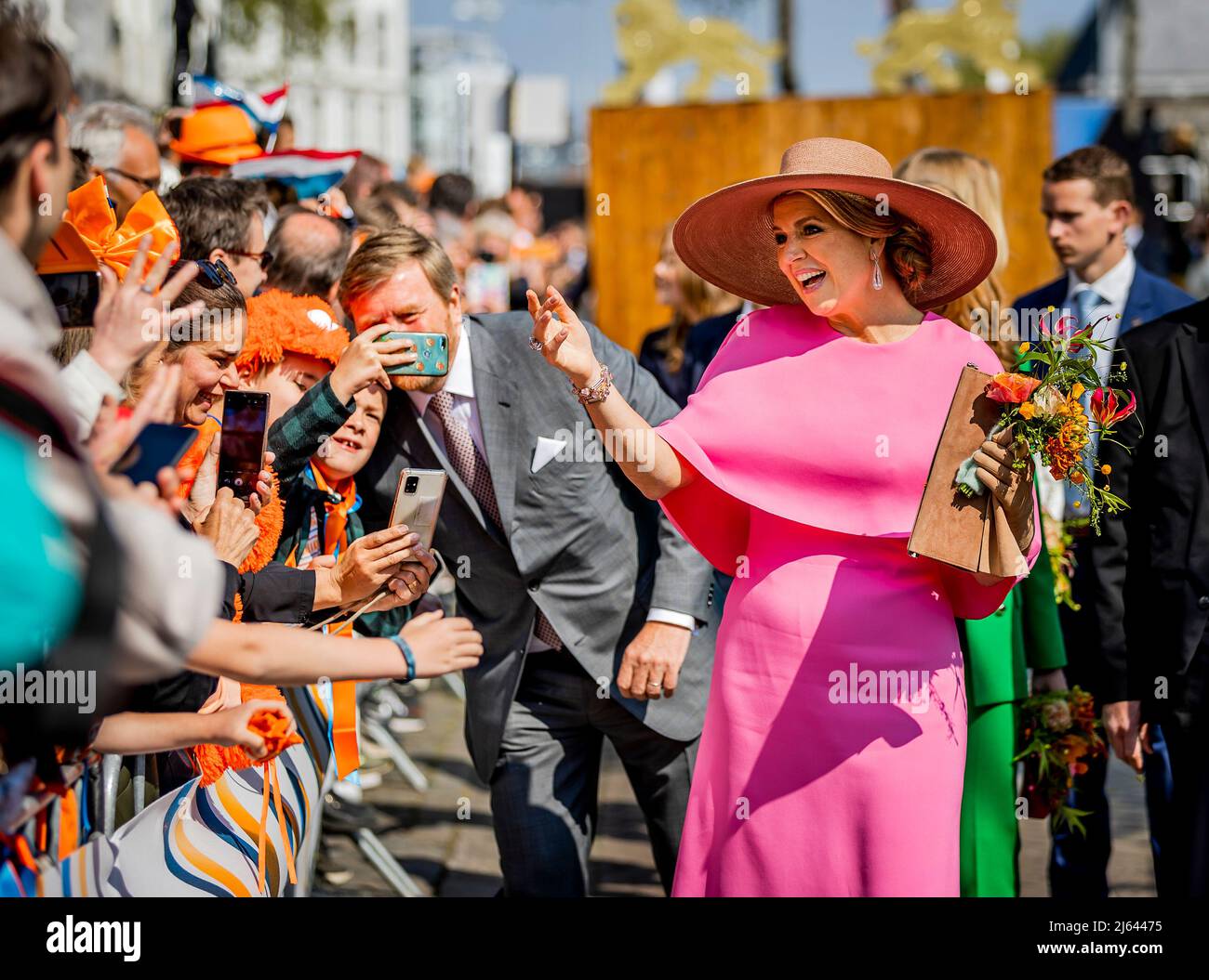 Queen Maxima of the Netherlands celebrating the King's 55th birthday ...