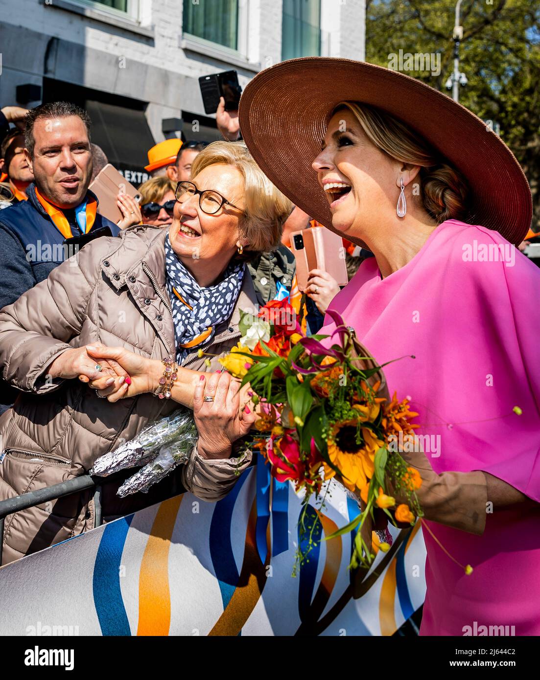 Queen Maxima of the Netherlands celebrating the King's 55th birthday ...