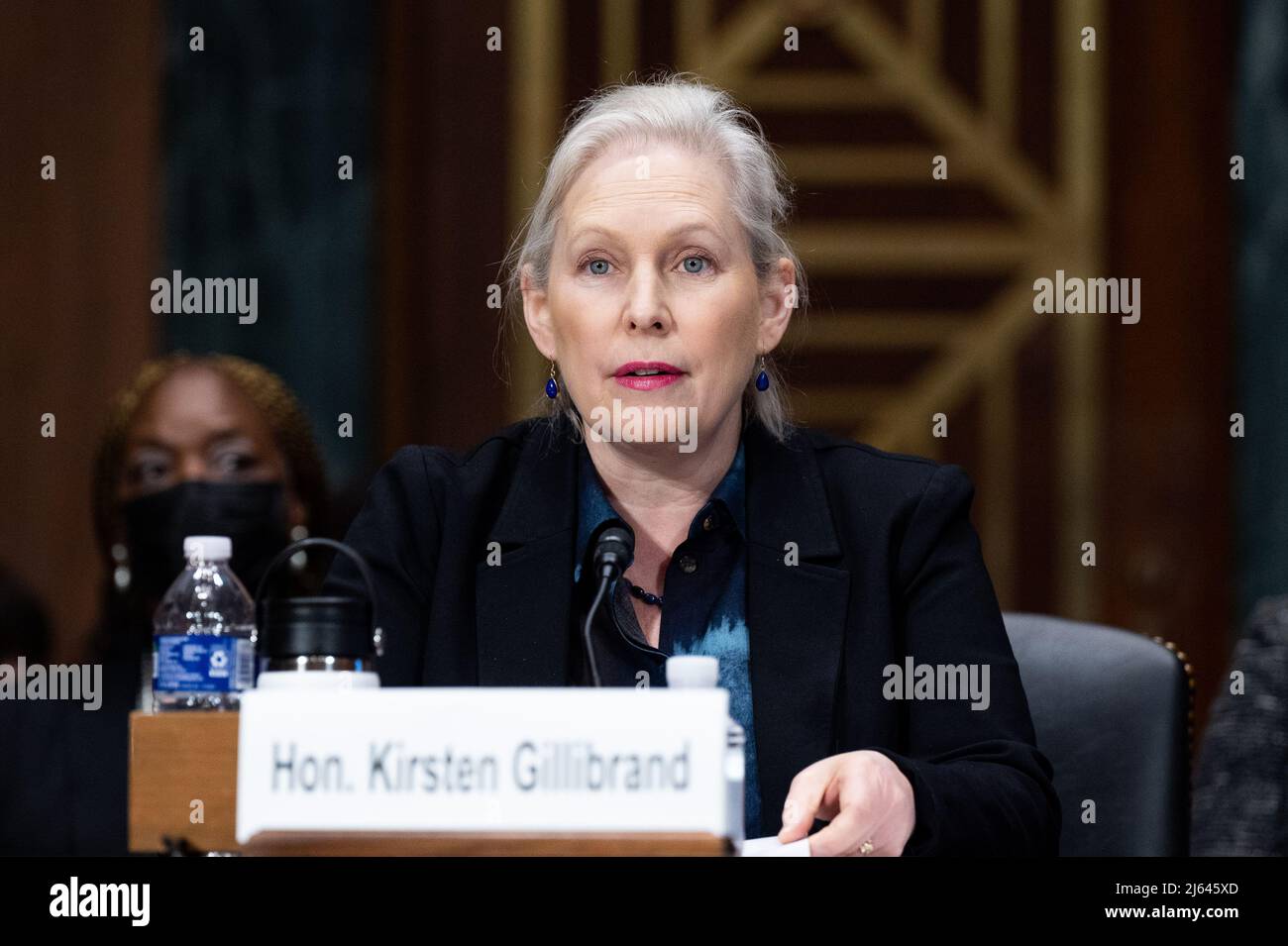 U.S. Senator Kirsten Gillibrand (D-NY) speaking at a hearing of the ...