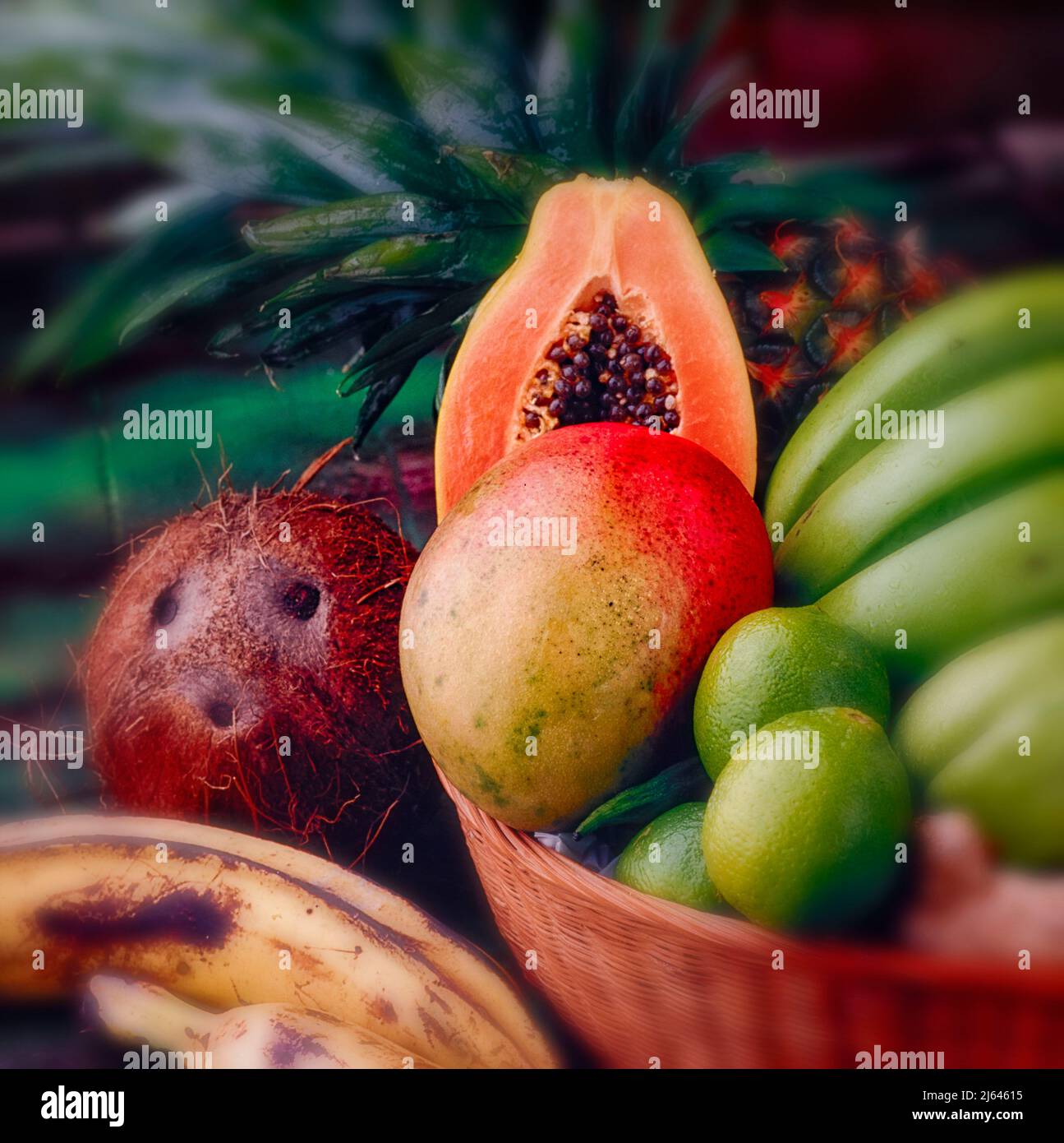 Banana pawpaw pineapple tropical hi-res stock photography and images ...