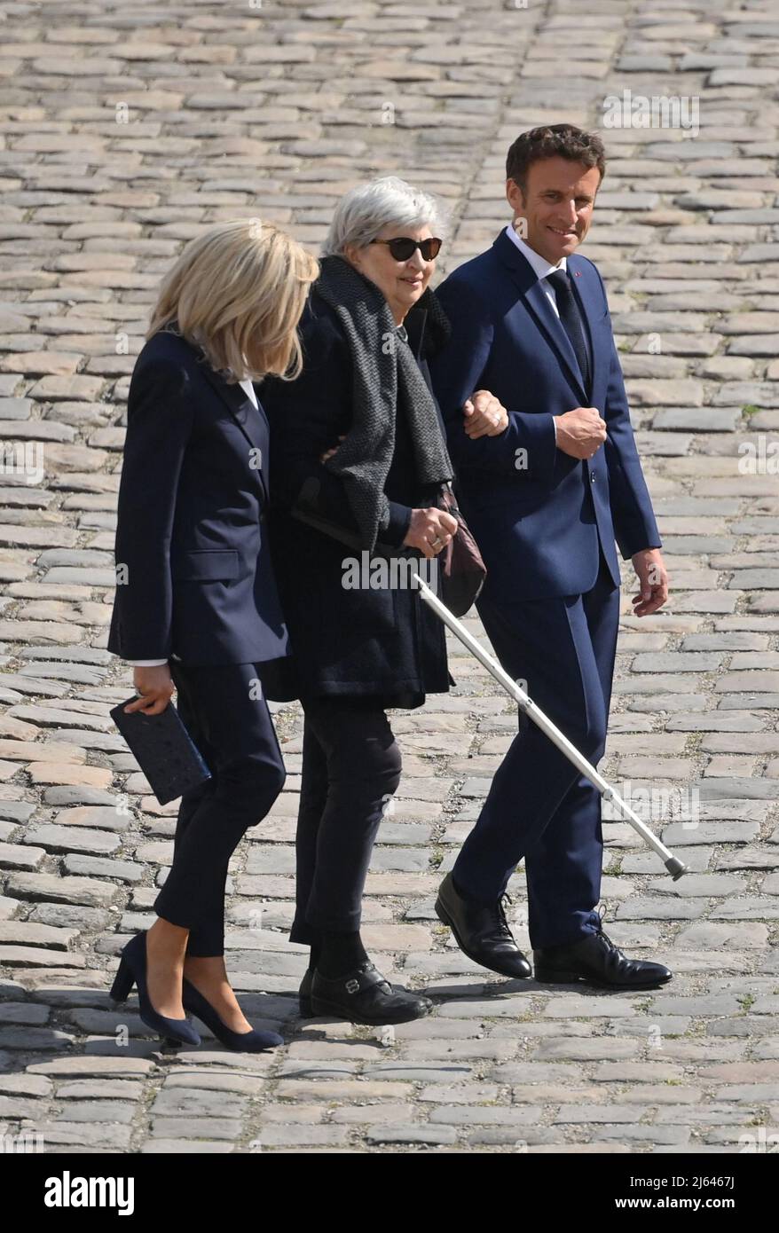 Paris, France. 27th Apr, 2022. French President Emmanuel Macron, his ...