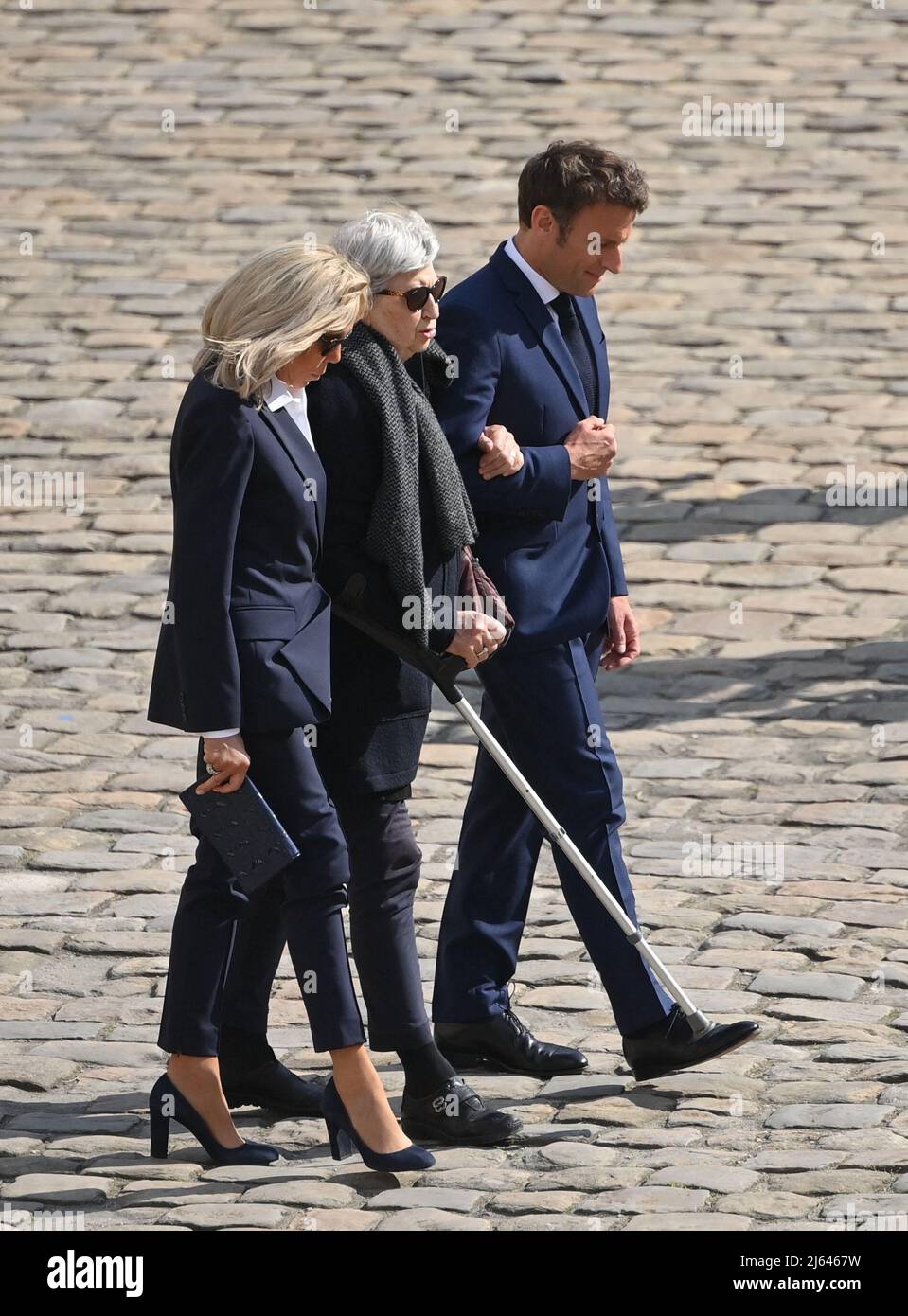 Paris, France. 27th Apr, 2022. French President Emmanuel Macron, his ...