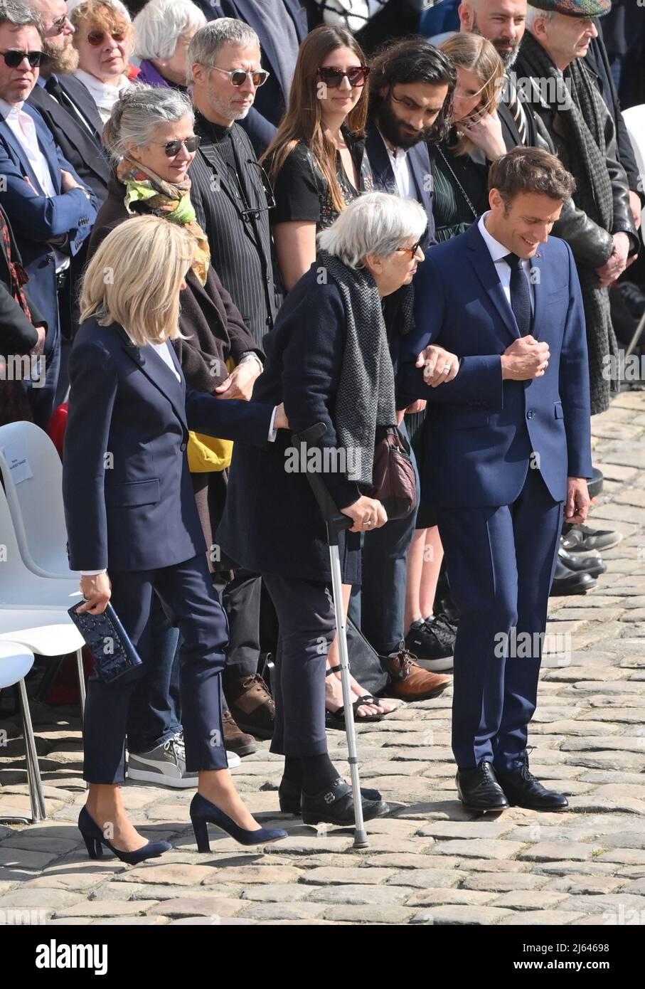 Paris, France. 27th Apr, 2022. French President Emmanuel Macron, his ...