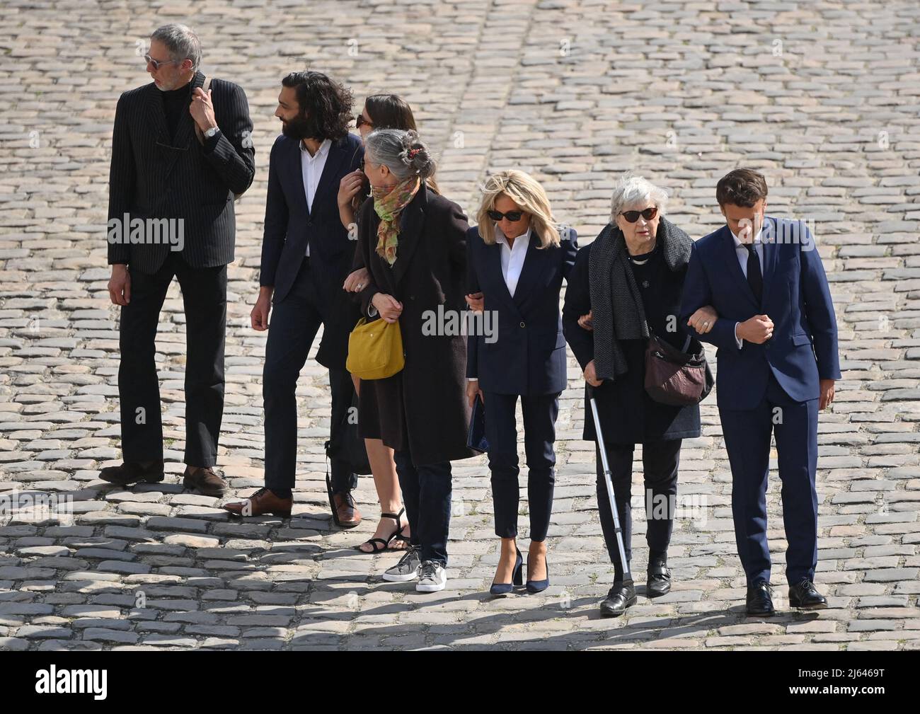 Paris, France. 27th Apr, 2022. French President Emmanuel Macron, his ...