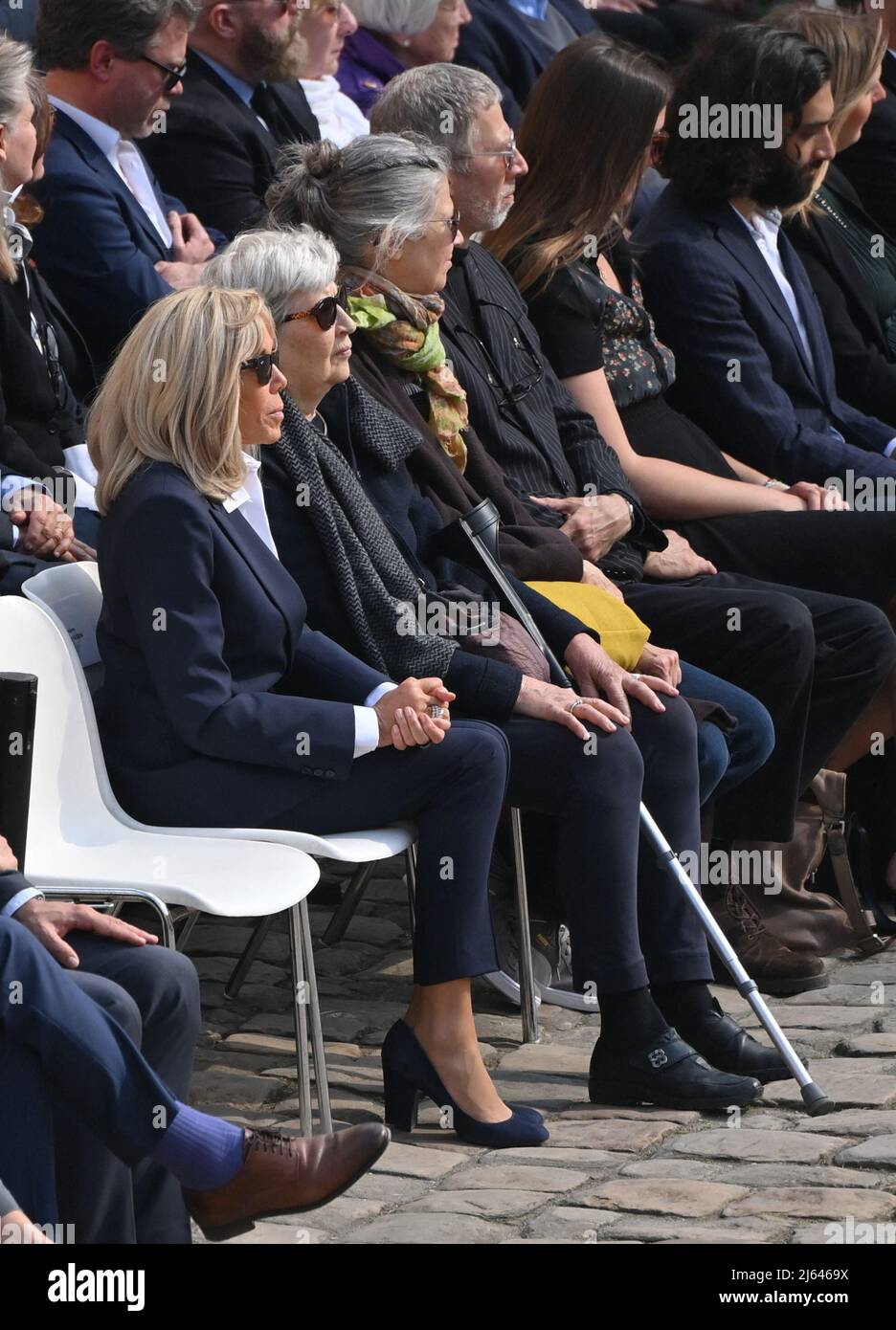 Paris, France. 27th Apr, 2022. French President Emmanuel Macron, his ...