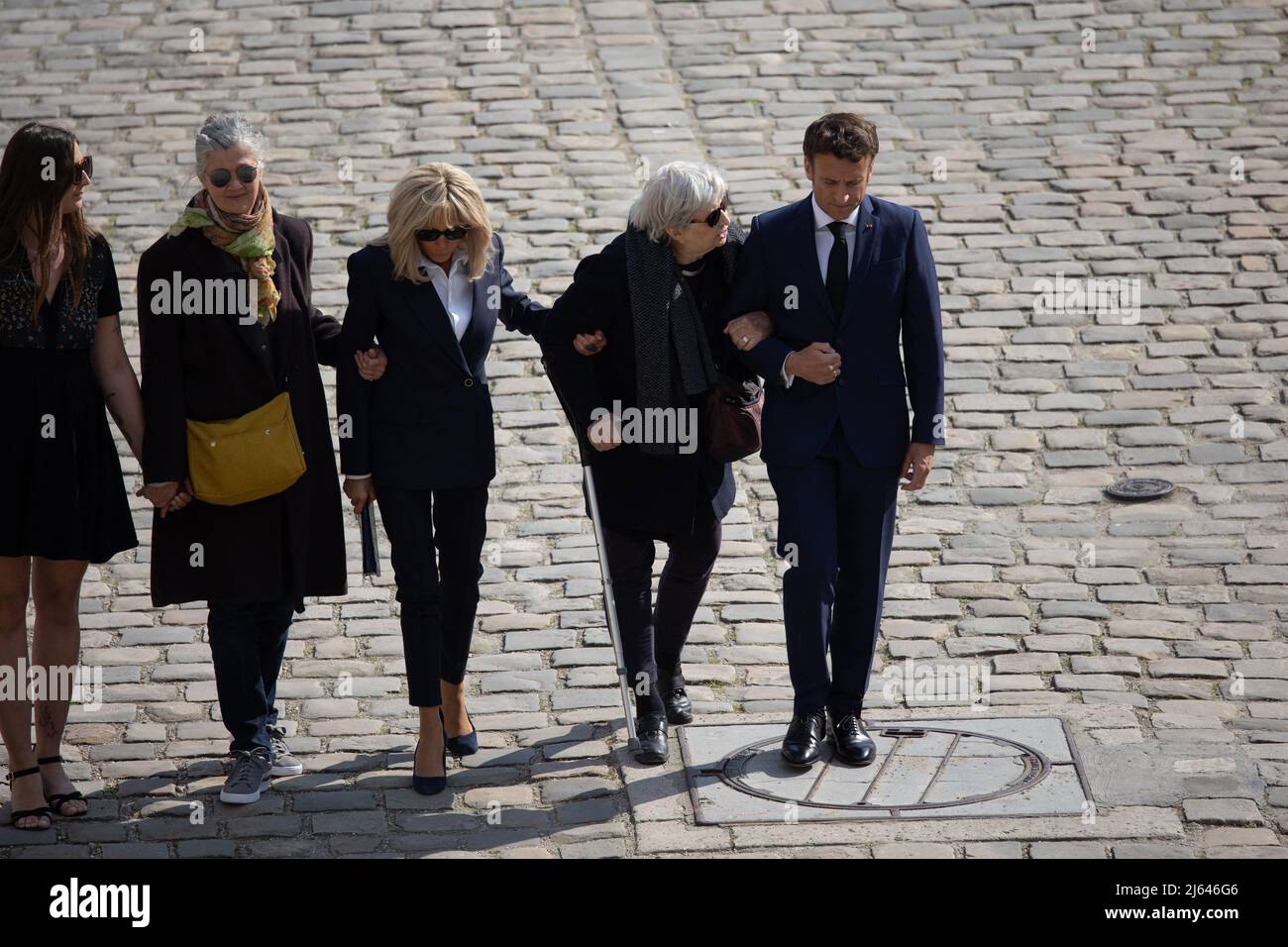 Paris, France. 27th Apr, 2022. French President Emmanuel Macron, his ...