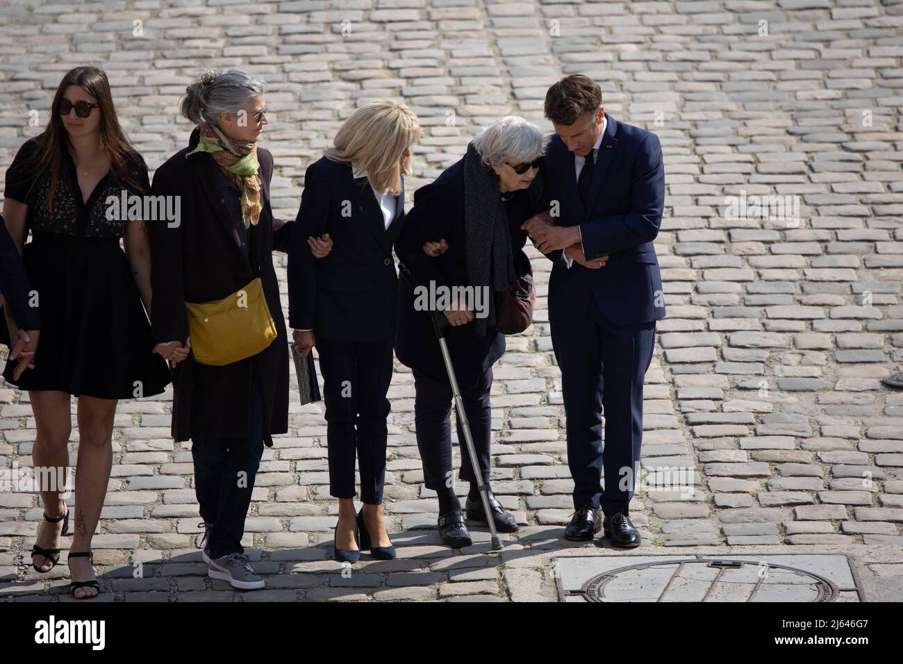 Paris, France. 27th Apr, 2022. French President Emmanuel Macron, his ...