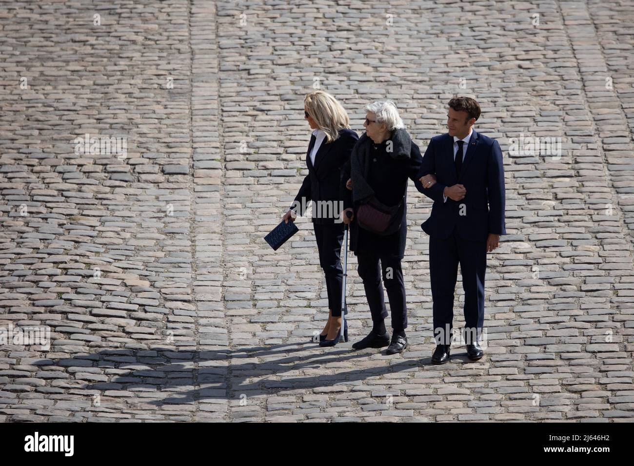 Paris, France. 27th Apr, 2022. French President Emmanuel Macron, his ...