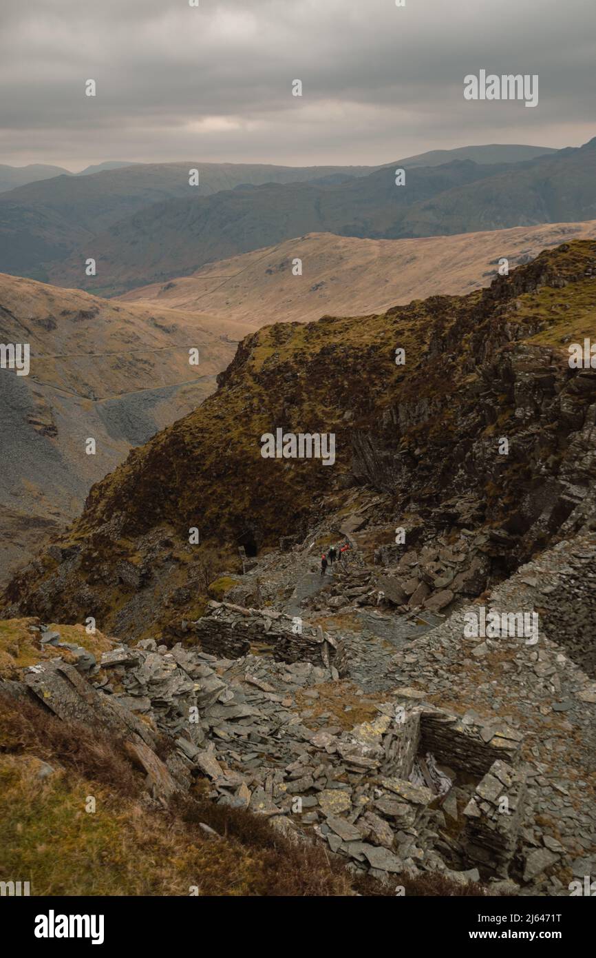 Abandoned Slate building overlooking the Hollister Slate Mine in the ...
