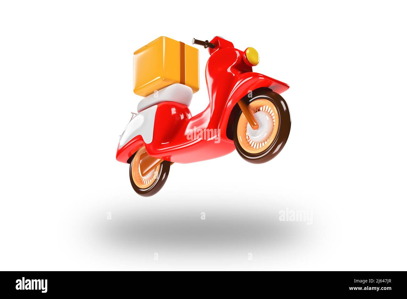 Red scooter for delivery food and package. 3d render Stock Photo - Alamy