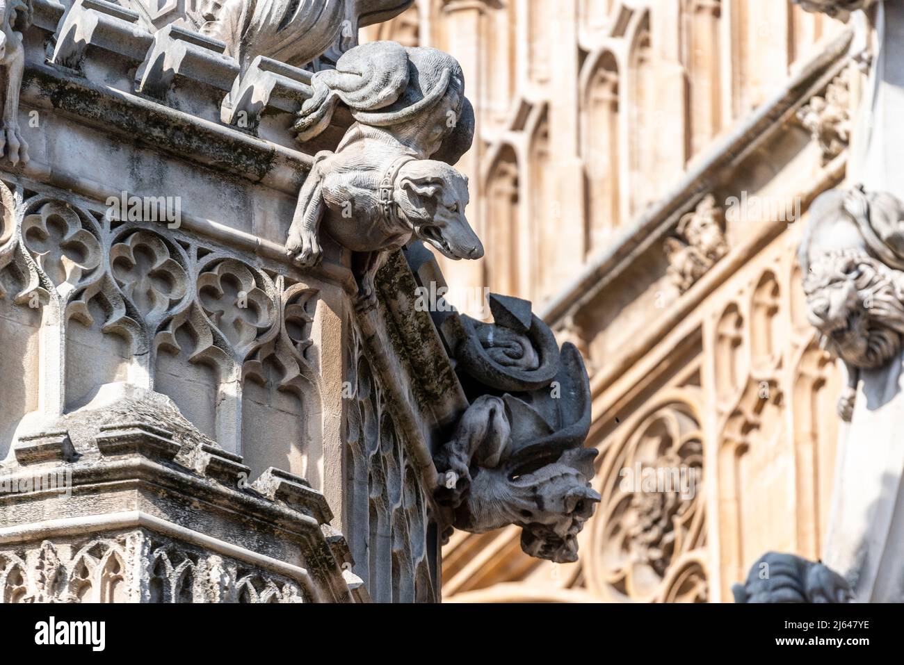 Gargoyle, animal detail on Westminster Abbey. Gothic abbey church in ...