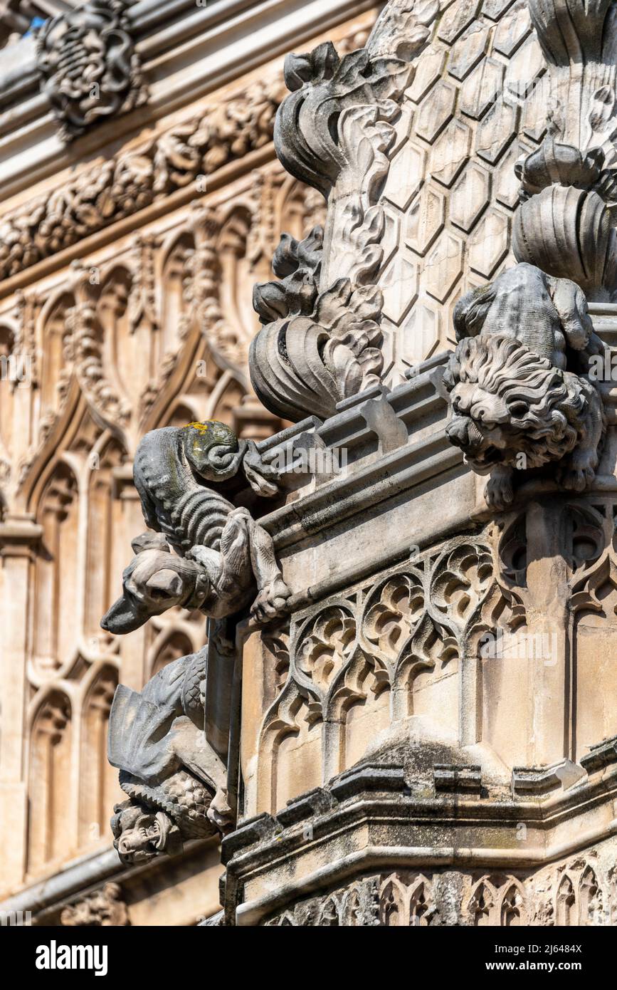 Gargoyle, animal detail on Westminster Abbey. Gothic abbey church in ...