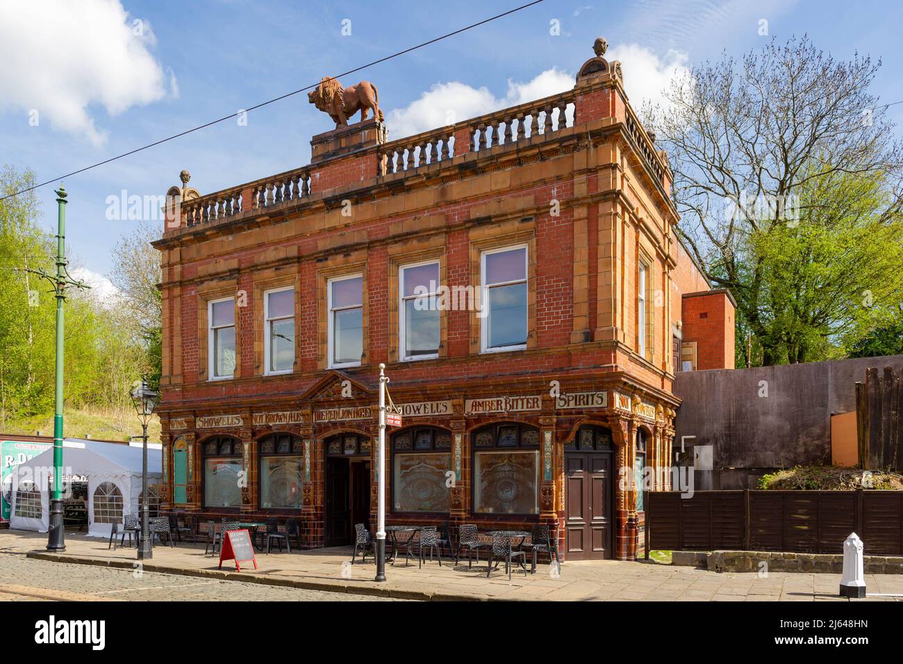 Red Lion Public House at the Crich National Tramway Museum, Derbyshire ...