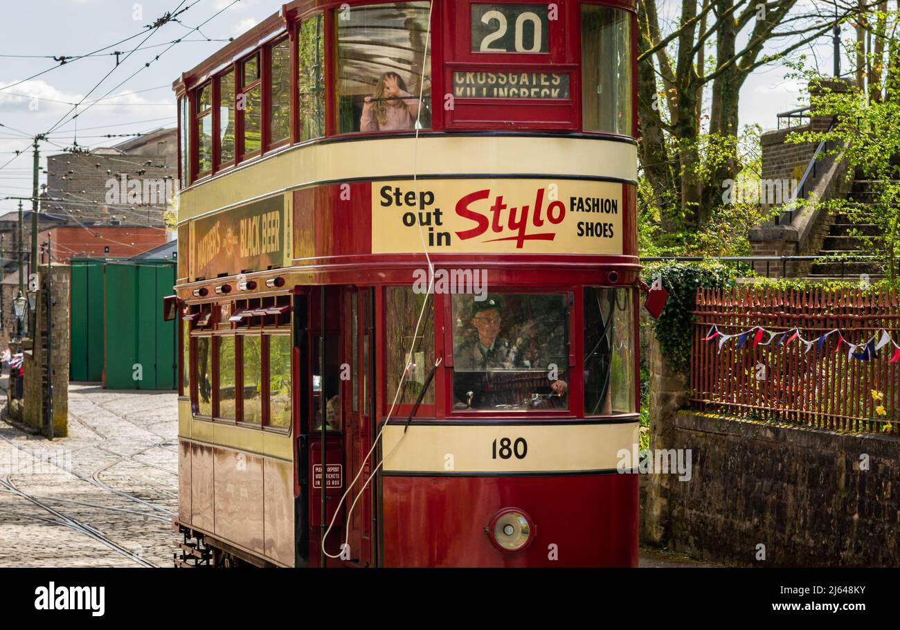 Leeds City Transport Tram at the Crich Tramway Museum, Derbyshire ...