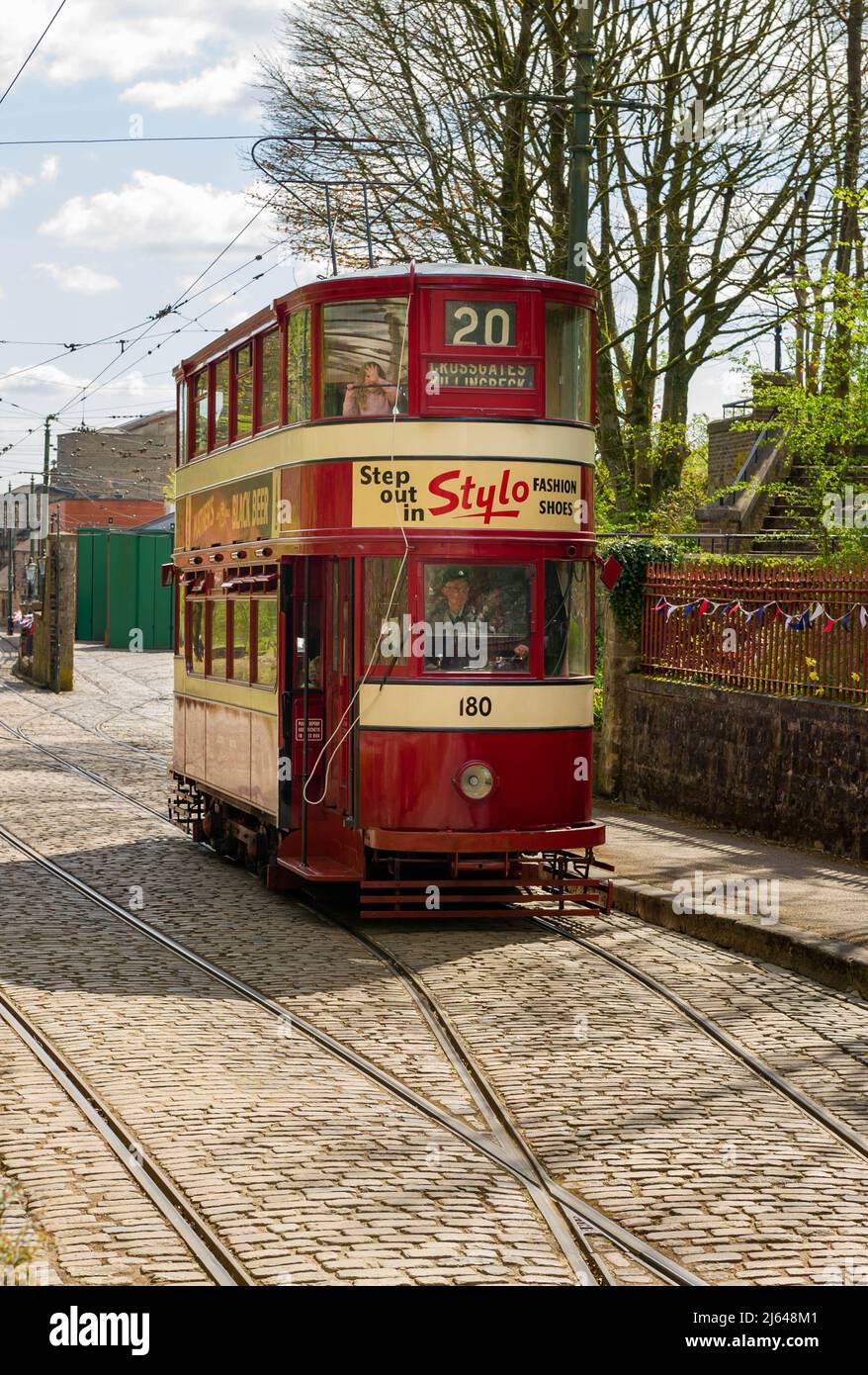 Leeds City Transport Tram at the Crich Tramway Museum, Derbyshire ...