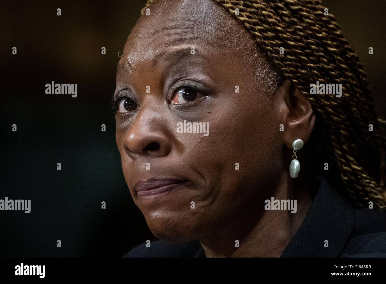 Nancy G. Abudu responds to harsh questions from a few Senators, during ...