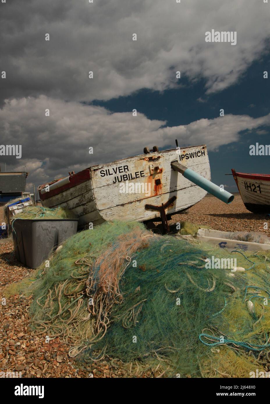 Jubilee, Heritage fishing boat on Aldeburgh beach Stock Photo - Alamy