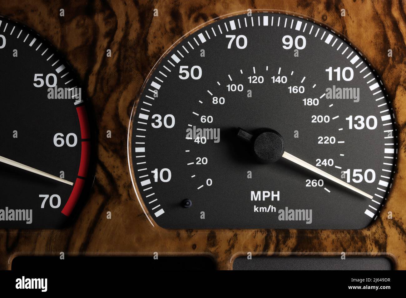 speedometer in car dashboard at full speed Stock Photo - Alamy