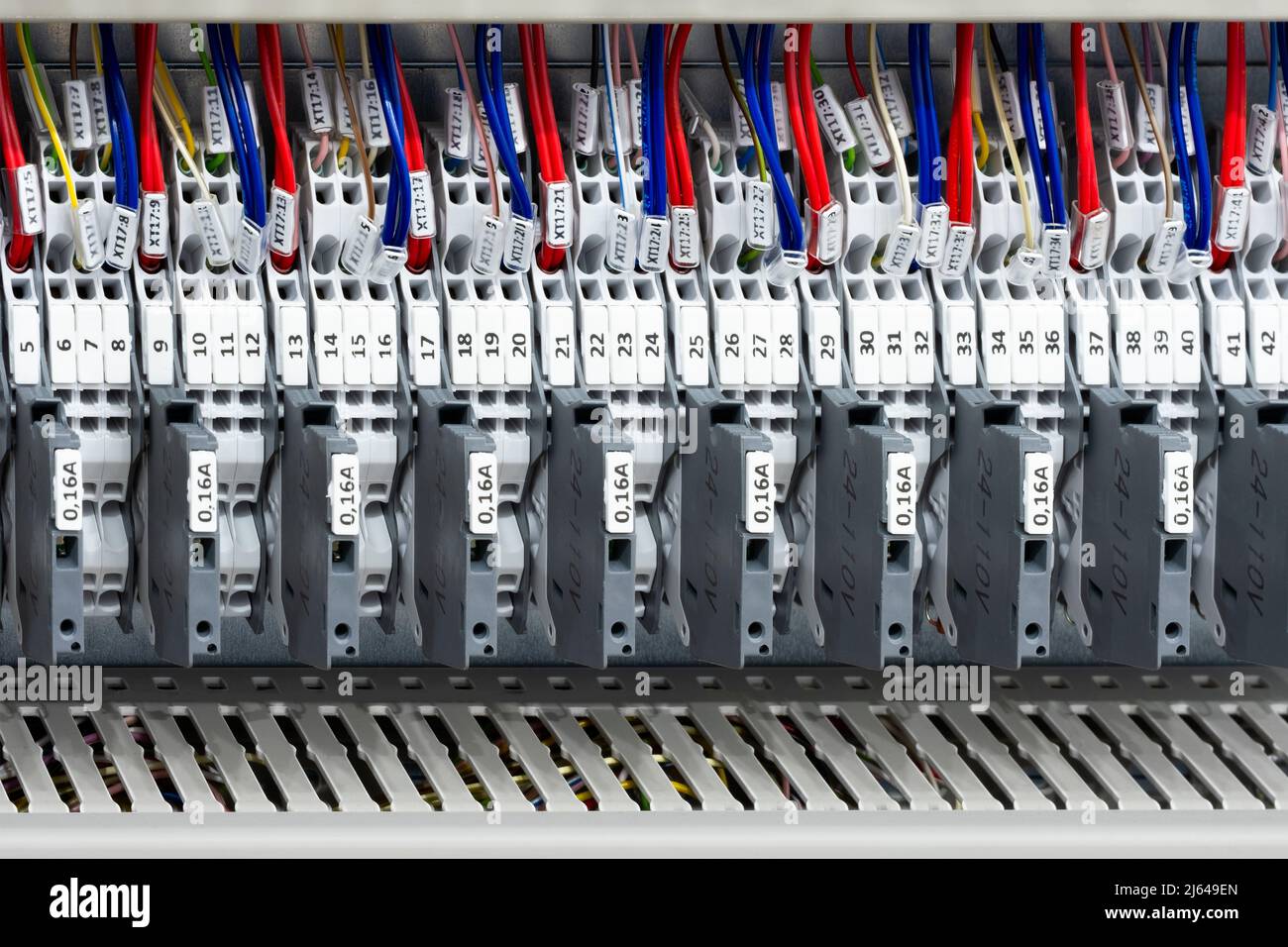 Color wires in a box of distribution of an electricity, PLC Control ...