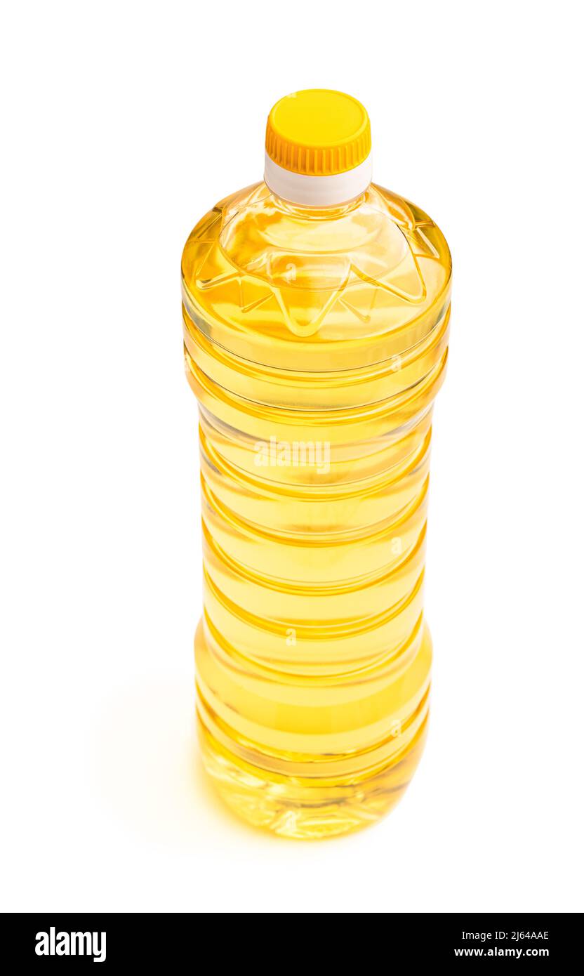Cooking oil in plastic bottle isolated on white Stock Photo - Alamy