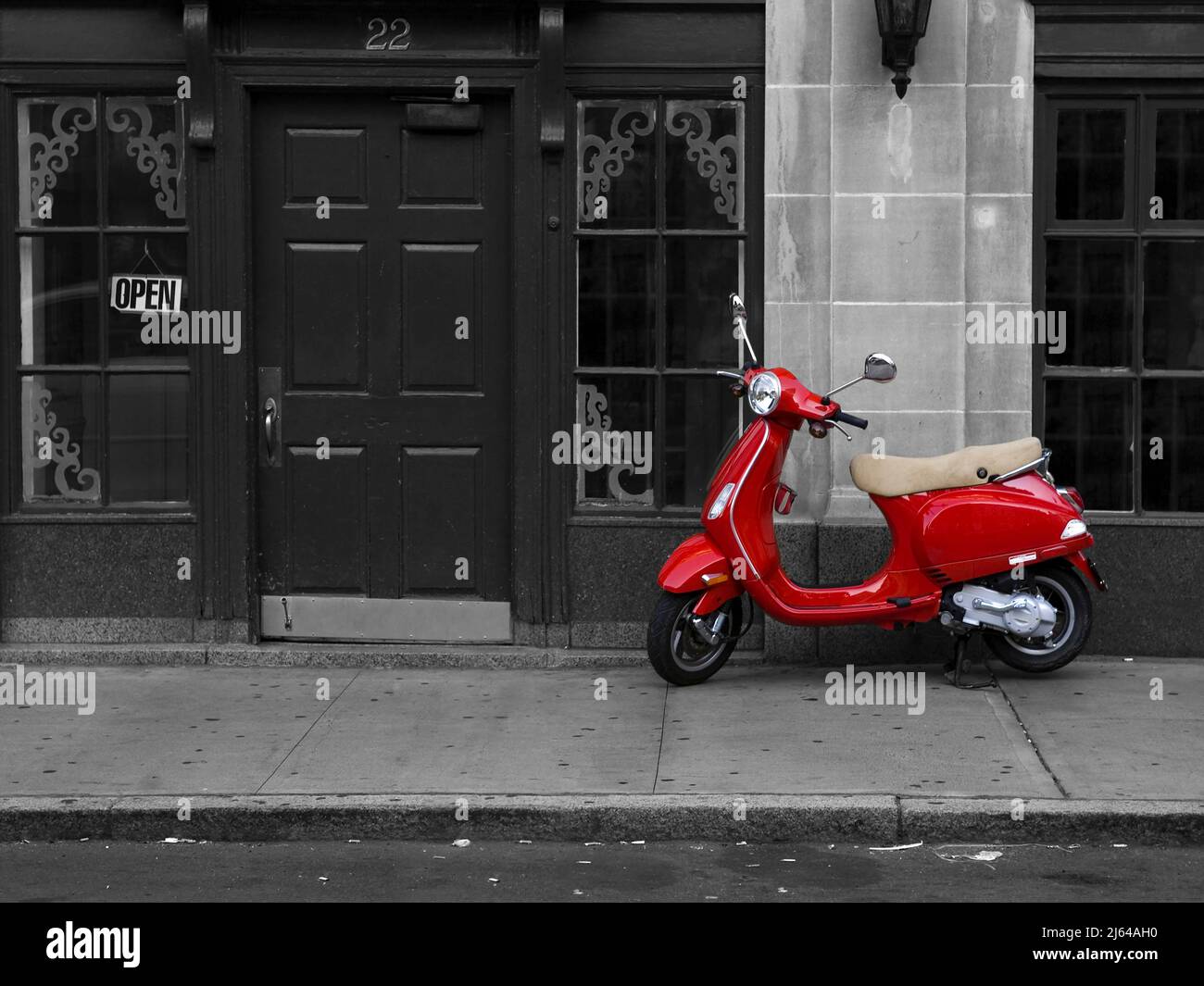 Vibrant red vespa scooter hi-res stock photography and images - Alamy