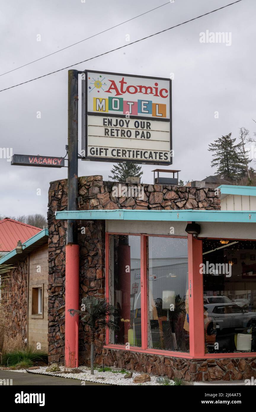 Atomic Motel, Astoria, Oregon Stock Photo - Alamy