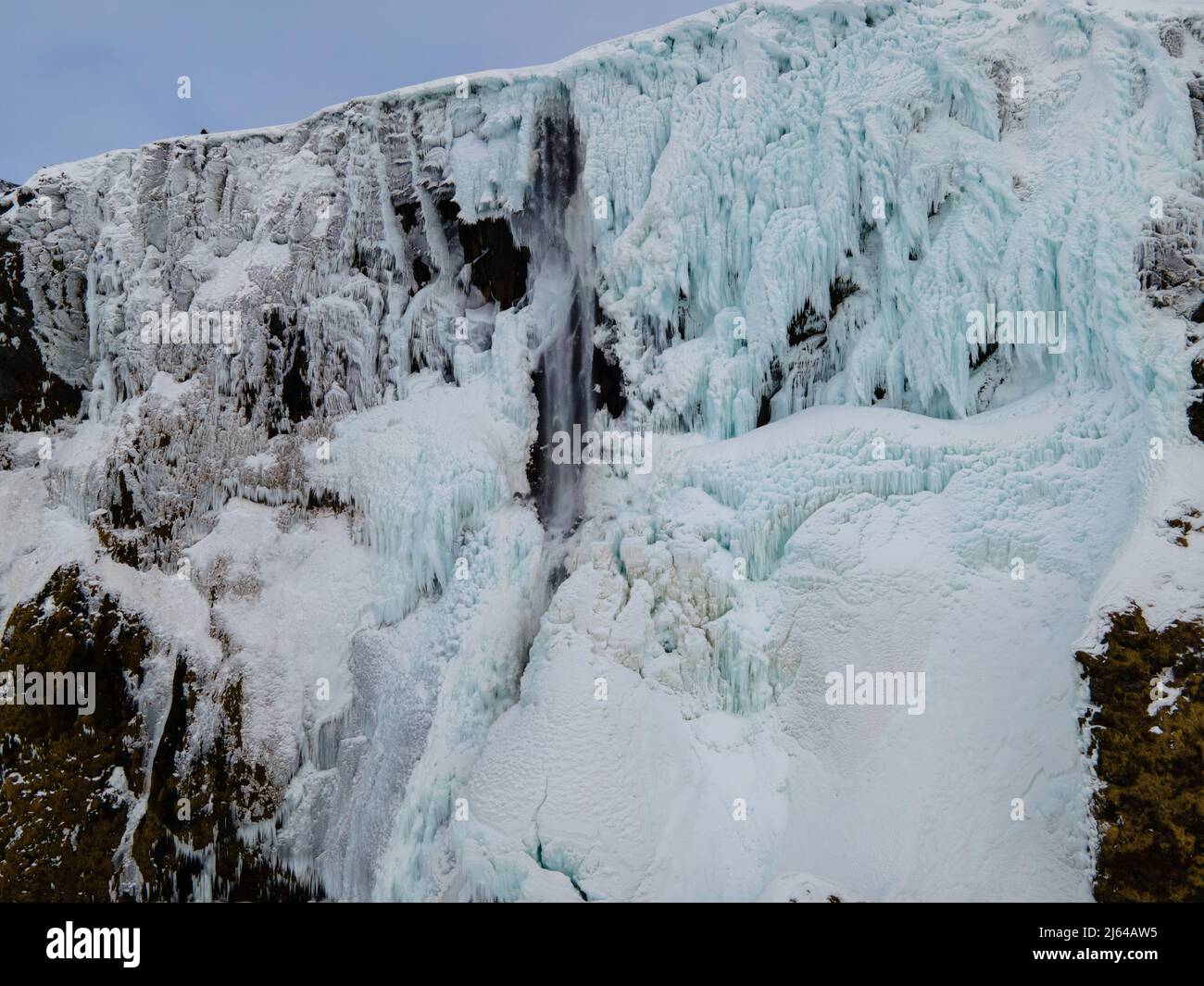 Aerial photograph of Bjarnarfoss waterfall, on the Sn¾fellsnes ...