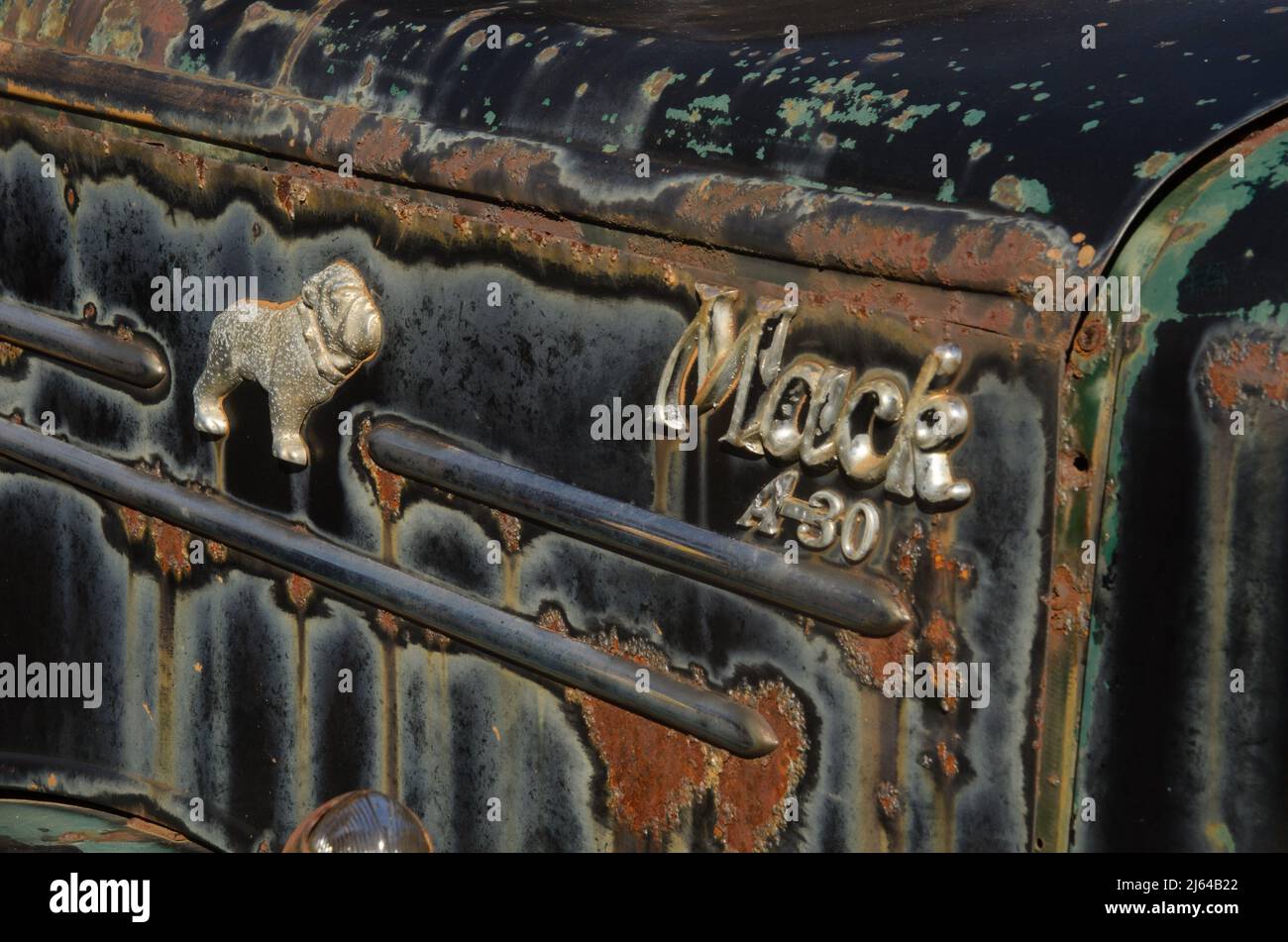 Detail of truck emblem on a Mack Truck Stock Photo - Alamy
