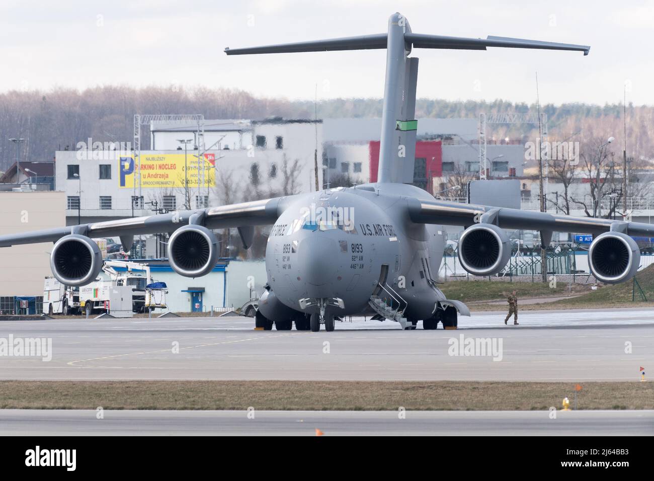 United States Air Force large military transport aircraft Boeing C-17A ...