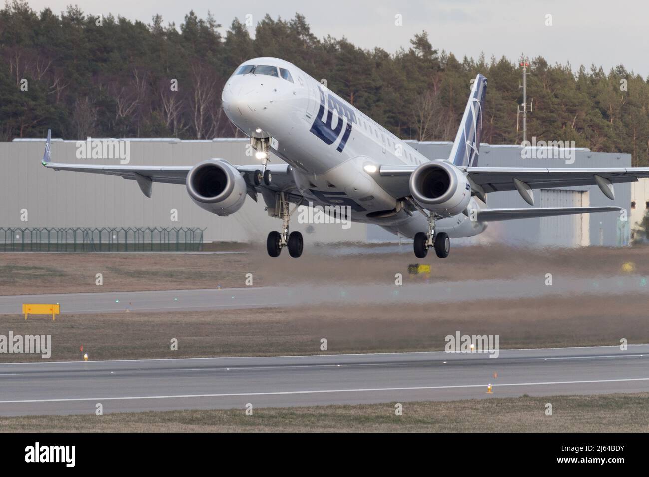 Embraer E195LR of Polskie Linie Lotnicze LOT in Gdansk, Poland ...