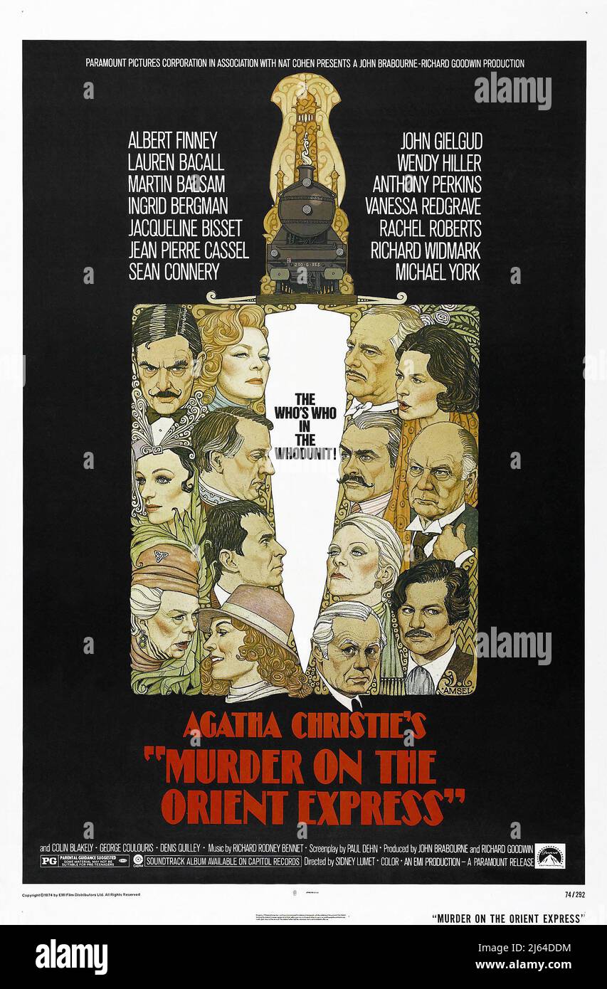 MOVIE POSTER, MURDER ON THE ORIENT EXPRESS, 1974 Stock Photo - Alamy