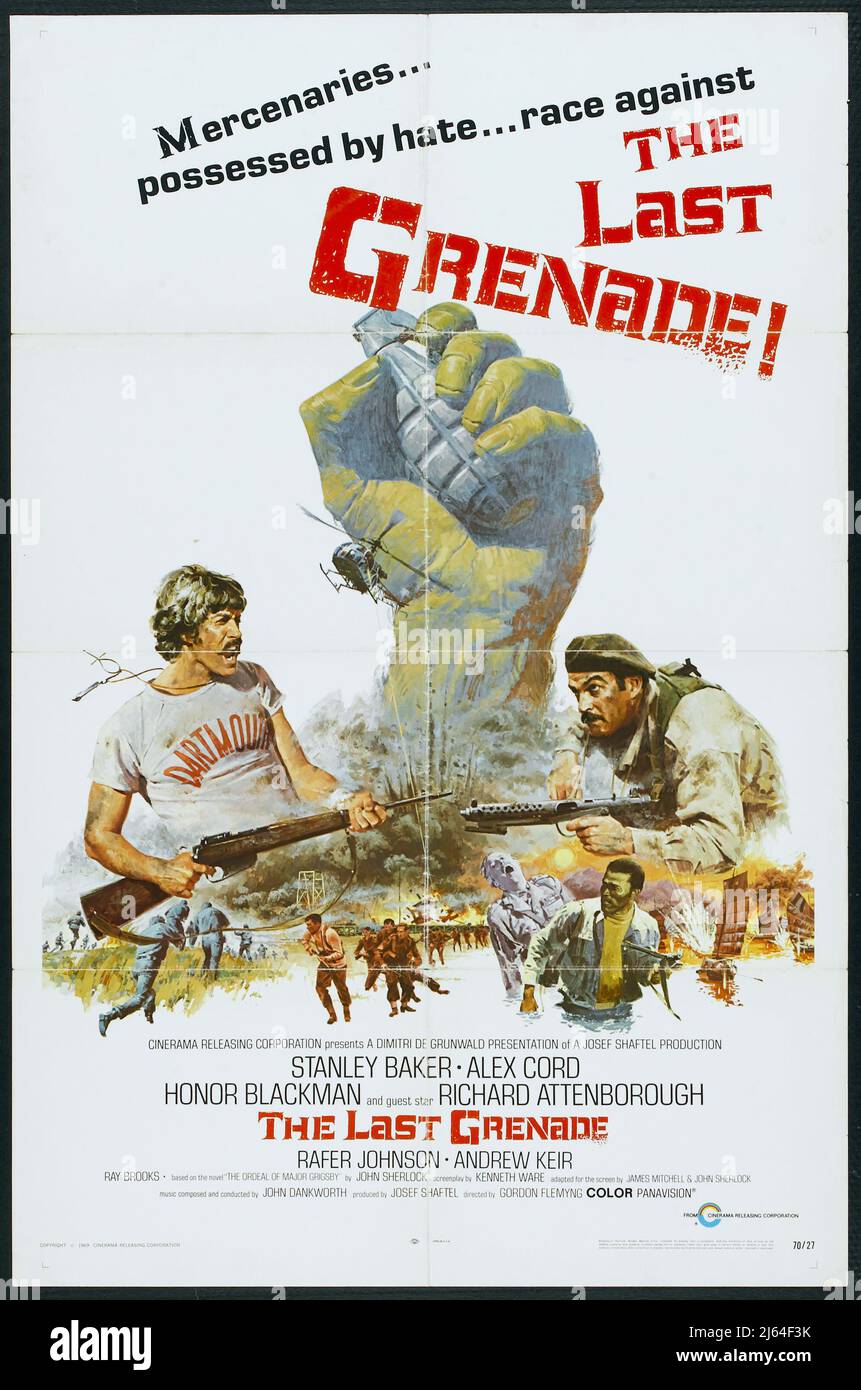 FOLDED FILM POSTER, THE LAST GRENADE, 1970 Stock Photo - Alamy