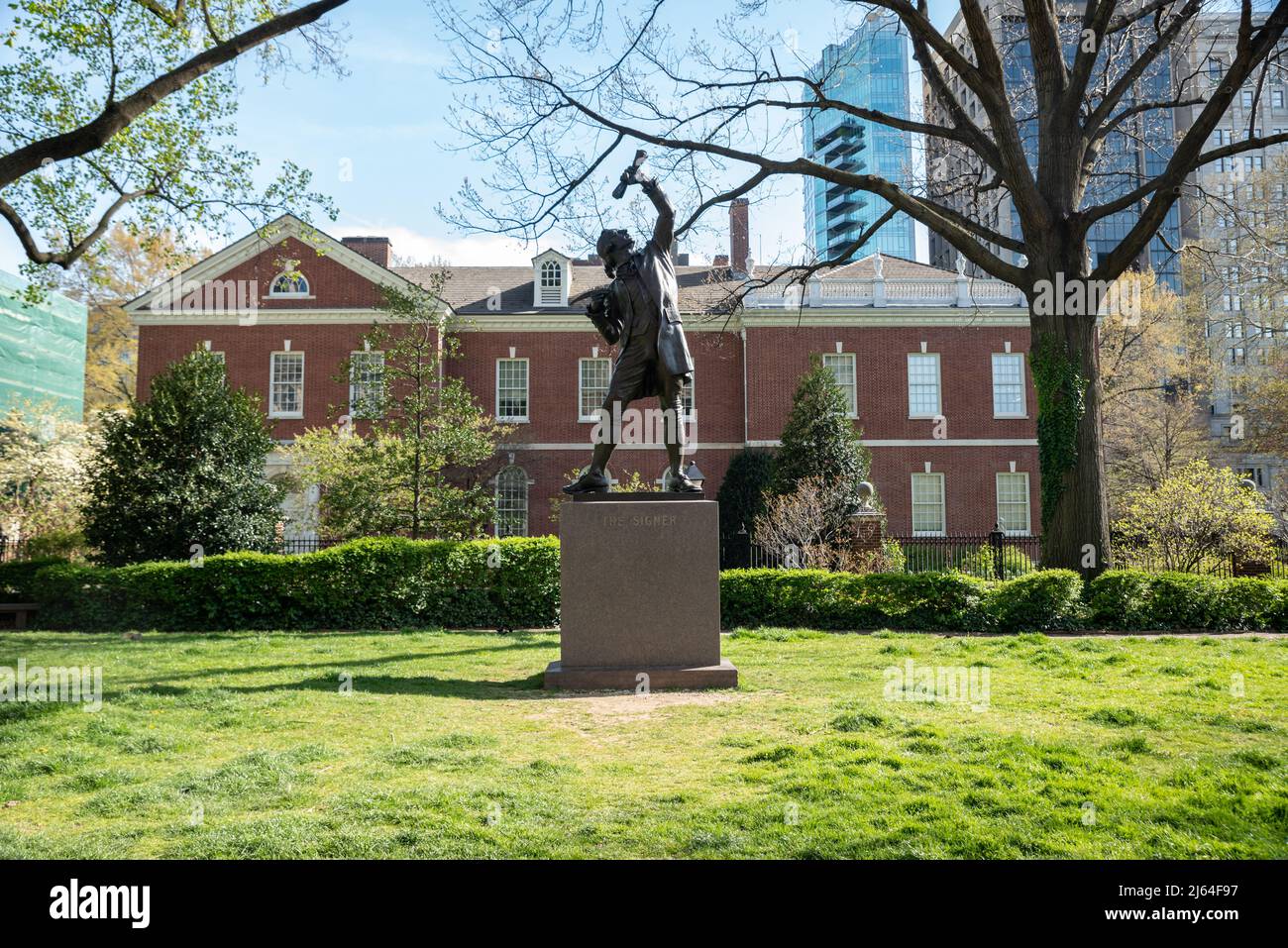 The Signer statue in the park, Old Town Philadelphia, Pennsylvania ...