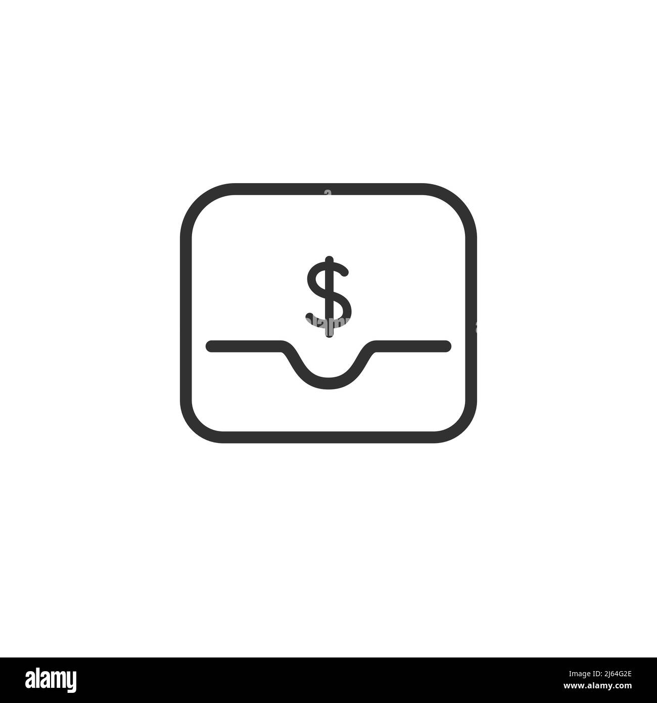 Modern dollar wallet line vector icon. Finance symbol. Ticket credit ...