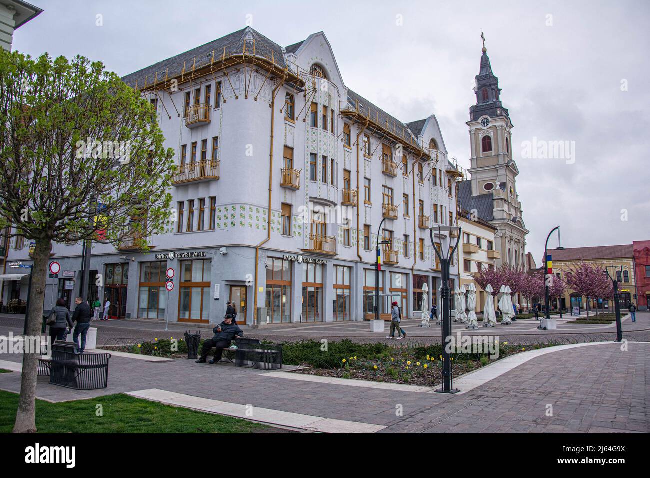 Oradea, Romania -04. 25.2022 - The central square of the city of Oradea ...