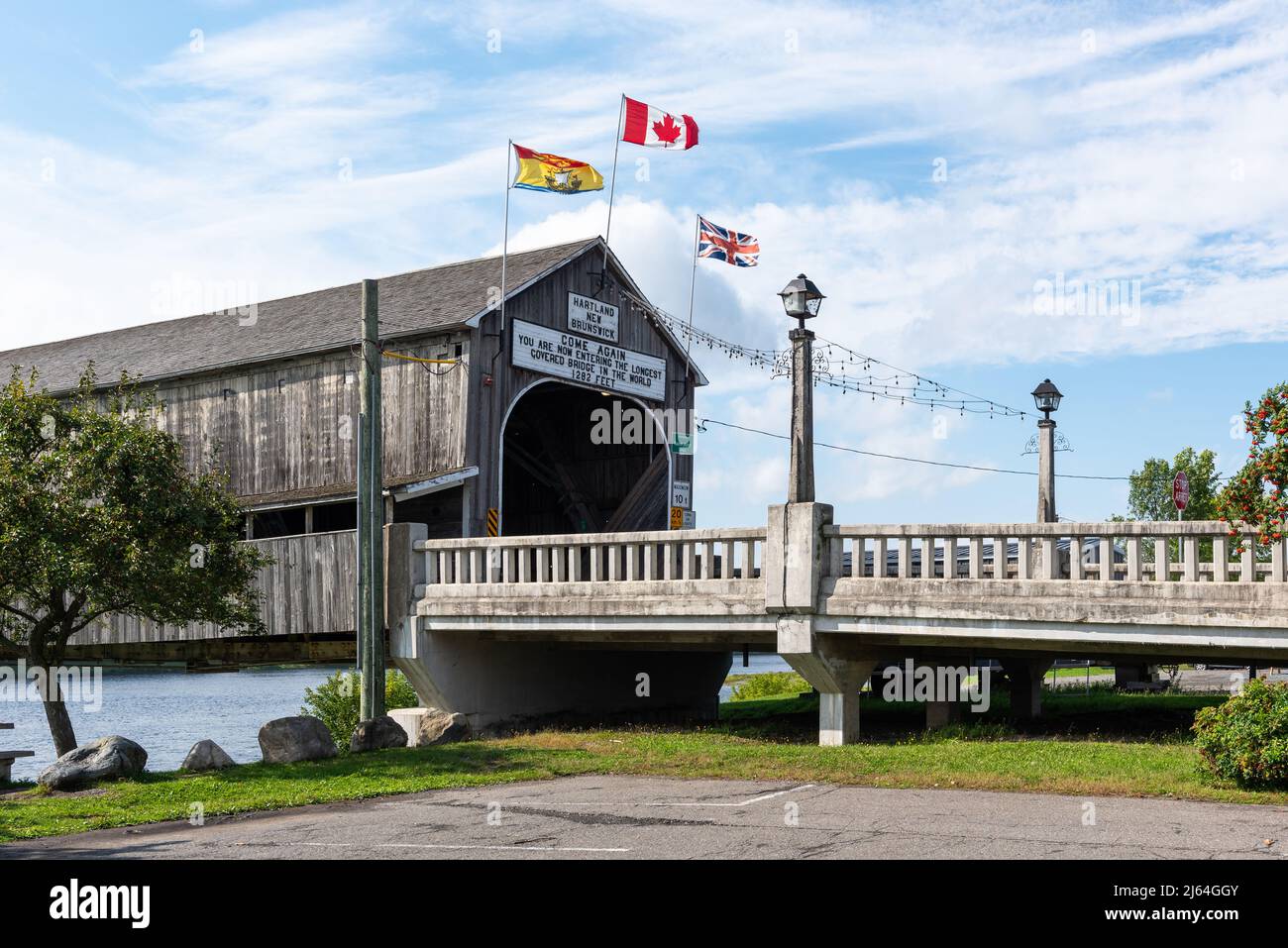 The longest covered bridge of the world at Hartland (New Brunswick ...