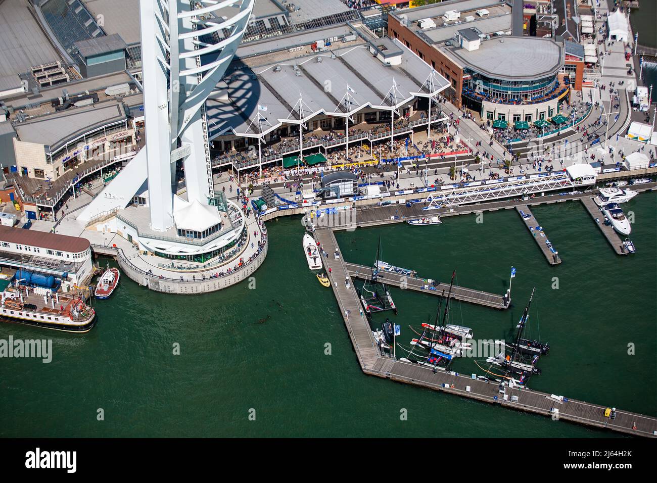 Aerial view tall ship spinnaker tower hi-res stock photography and ...