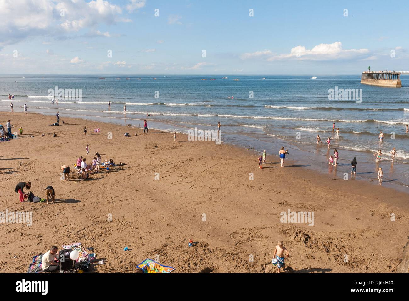 Whitby beach in August Stock Photo - Alamy