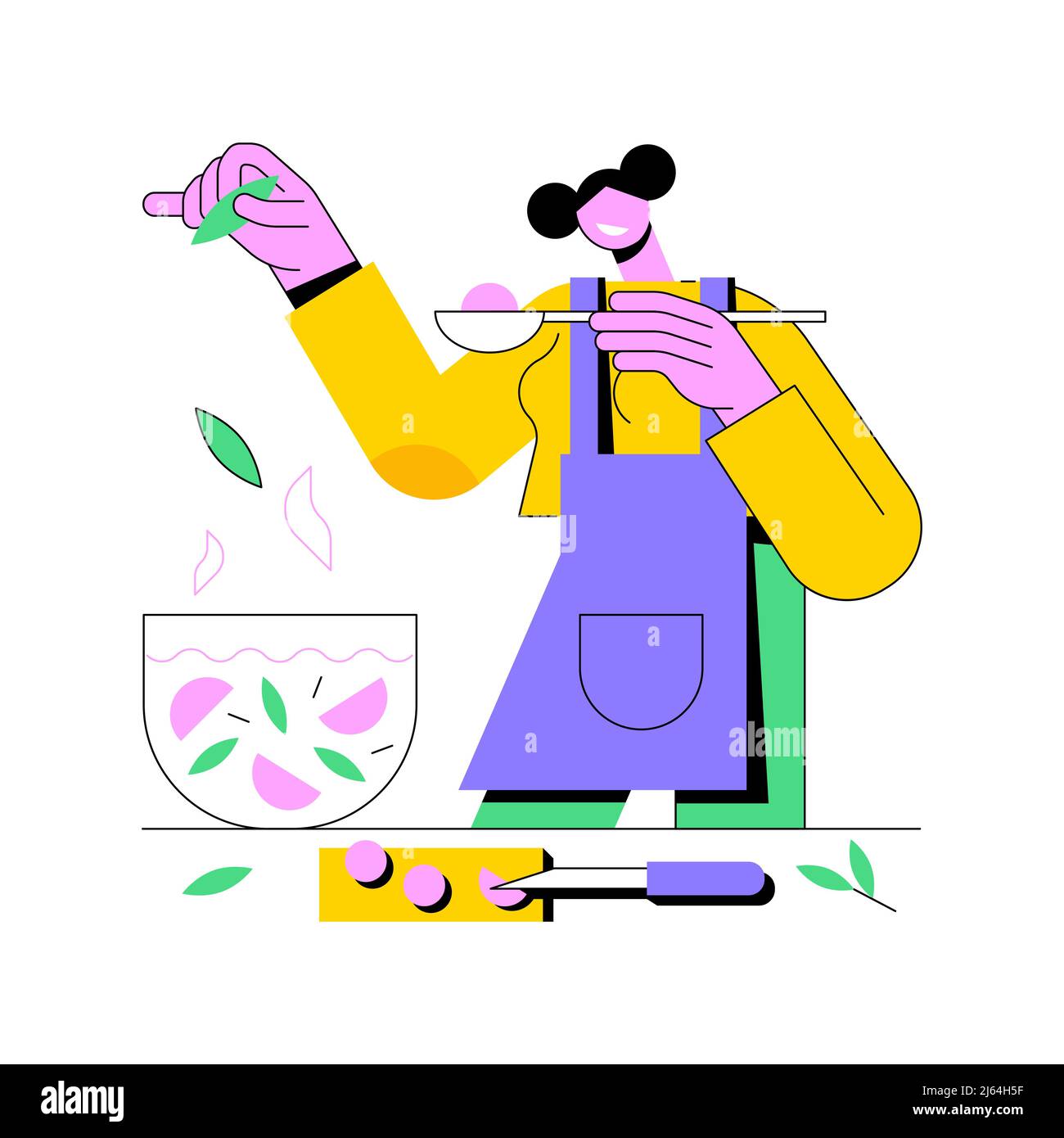 Home cooking abstract concept vector illustration. Cook at home, online ...